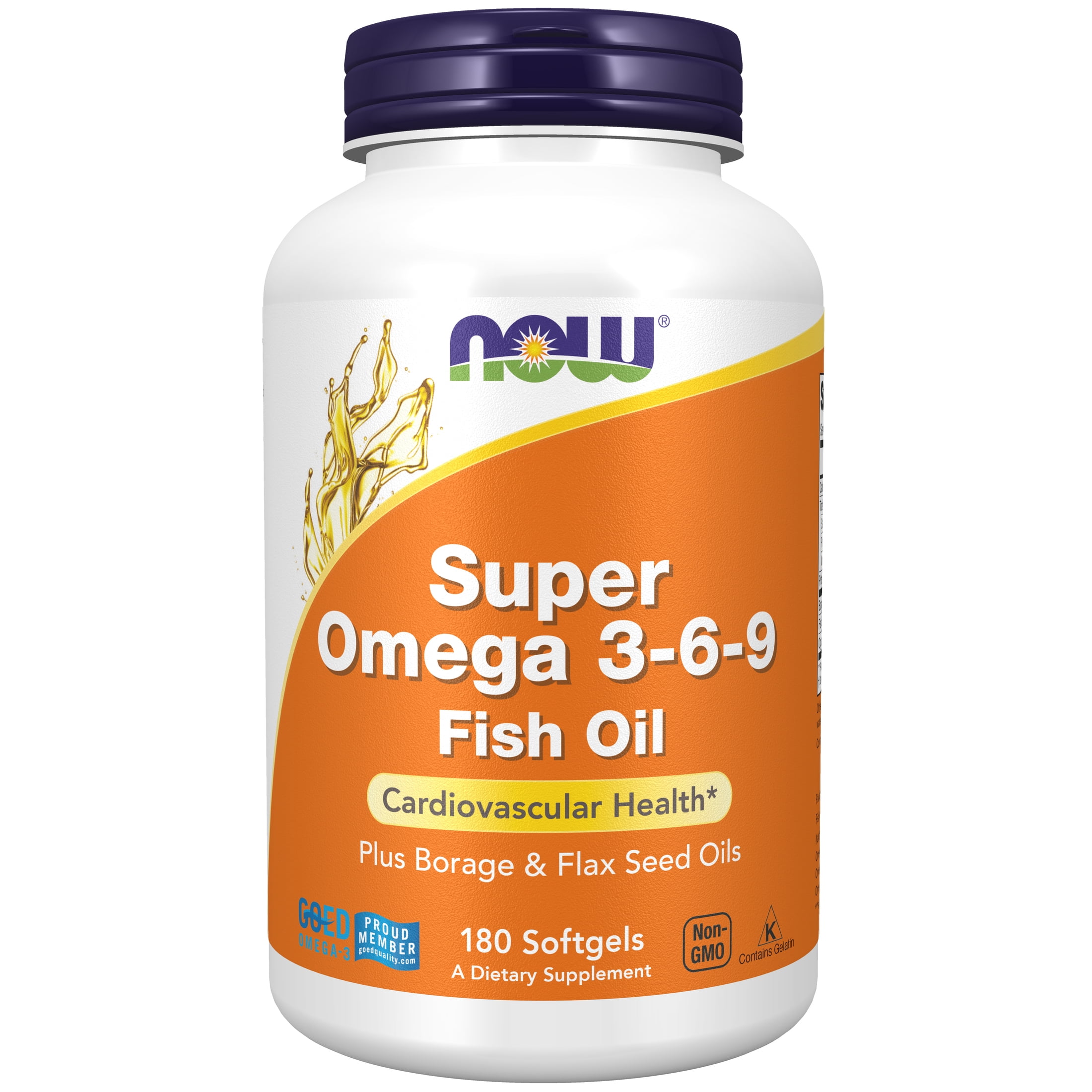 NOW Supplements, Super Omega 3-6-9, Purified Fish Oil, 1200 mg, EPA ...