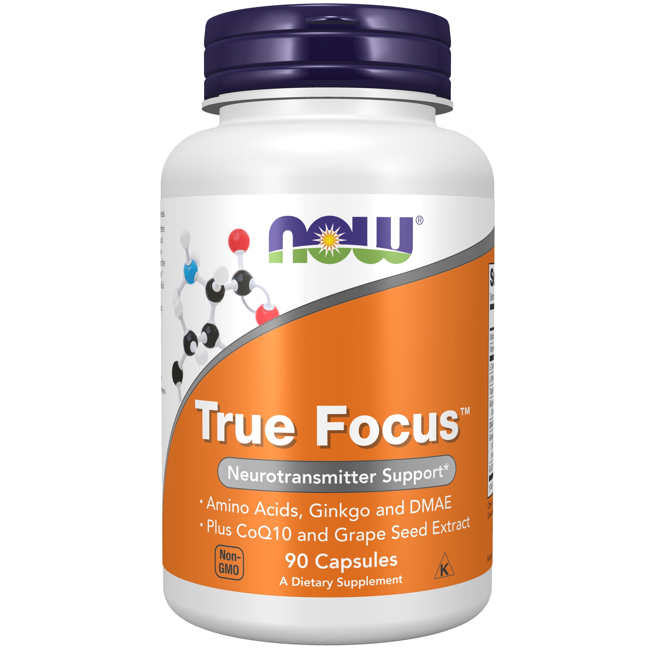 NOW Supplements, True Focus: Neuro Support Brain, Amino Acids, Ginkgo ...