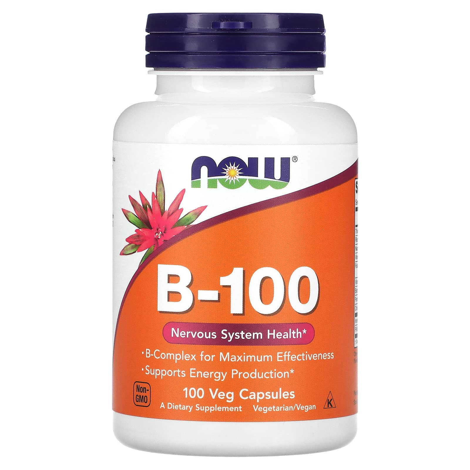 NOW Supplements, Vitamin B-100, Energy Production*, Nervous System ...