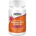 NOW Supplements, Vitamin D-3 10,000 IU, Highest Potency, Structural Support*, 120 Softgels ...