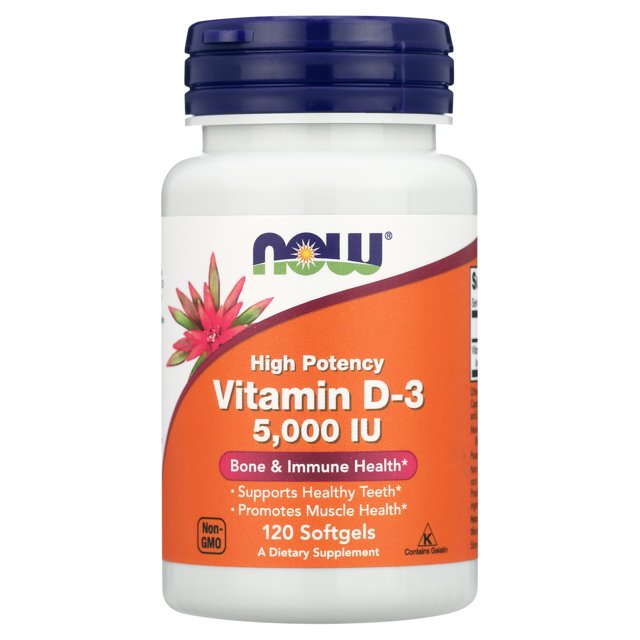 NOW Supplements, Vitamin D-3 5,000 IU, High Potency, Structural Support ...
