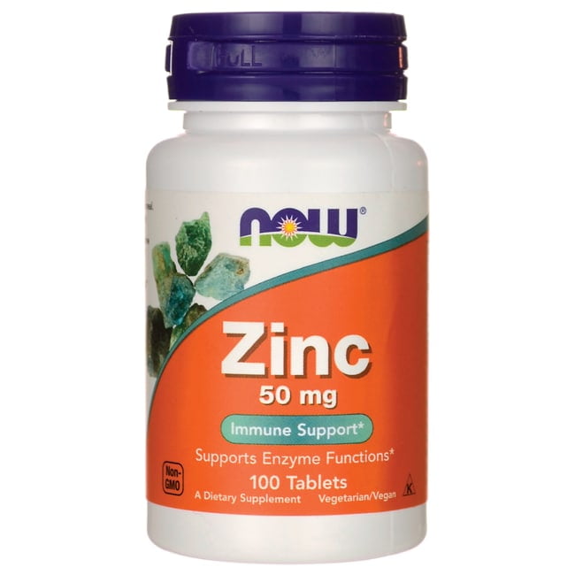 NOW Supplements, Zinc (Zinc Gluconate) 50 mg, Supports Enzyme Functions ...