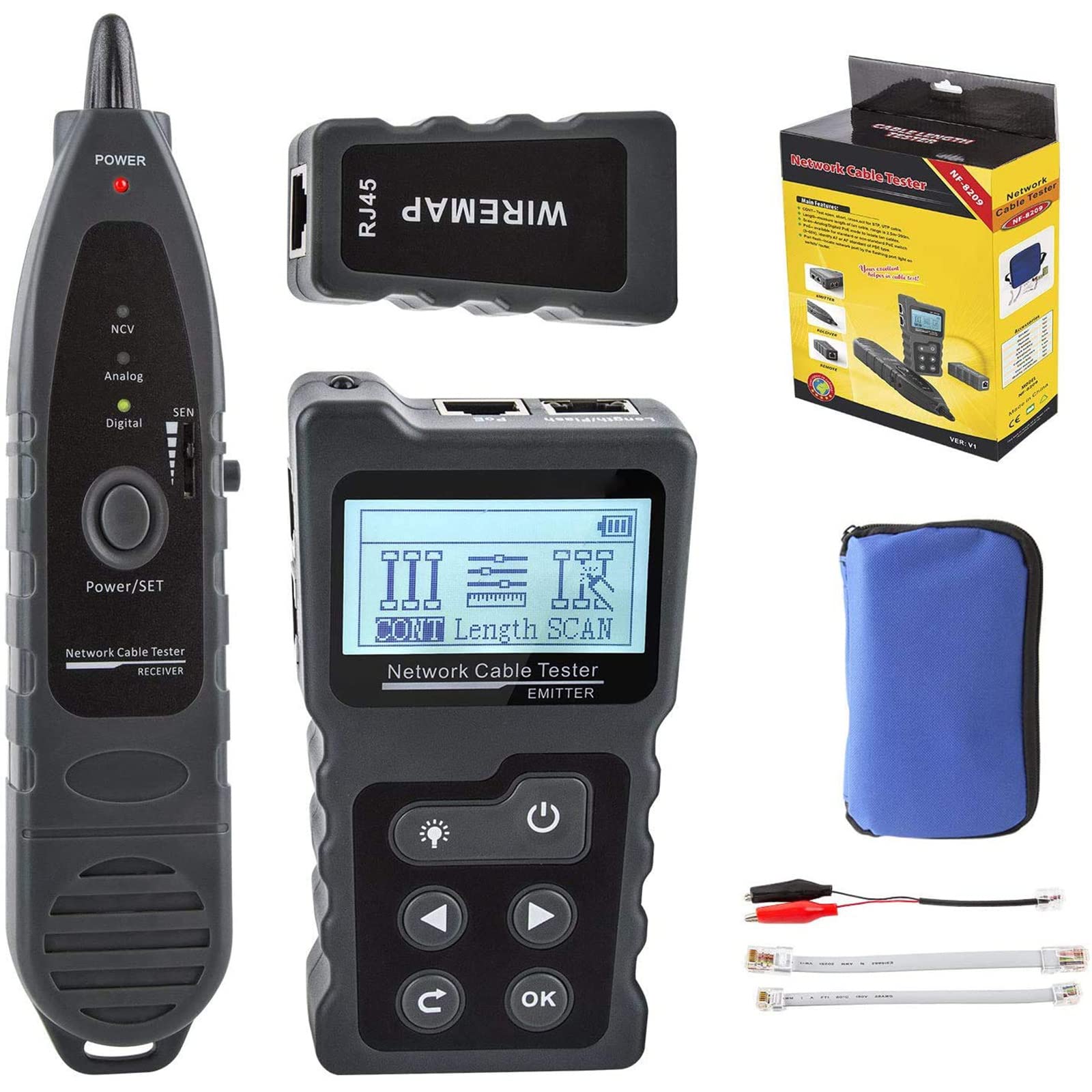 CableVantage Cable Tester + Crimp Crimper + CAT5 Cable 100' RJ45 CAT5 ...
