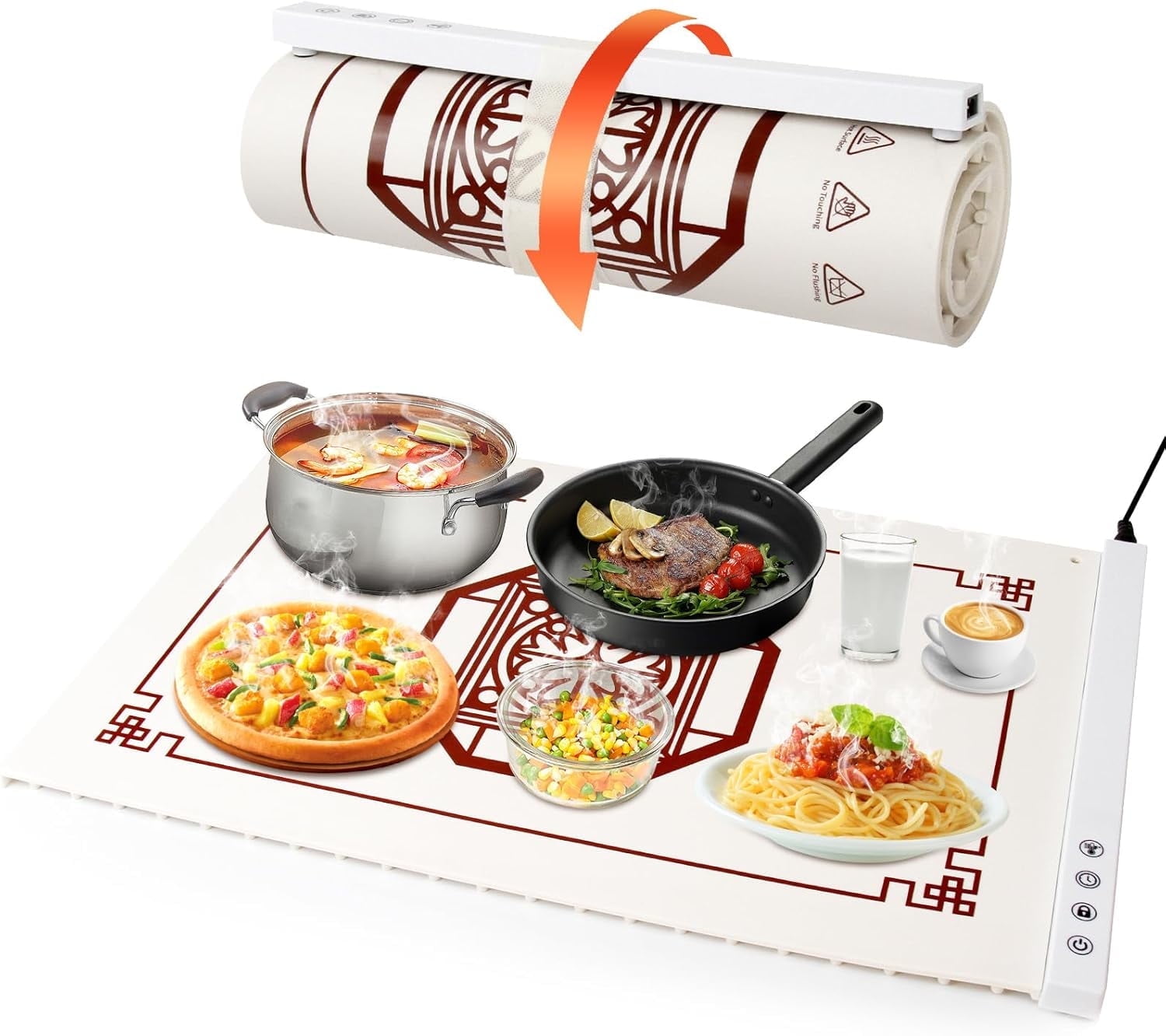 NOYAFA 23"x15.5" Food Warming Mat, Electric Warming Tray with 5 ...