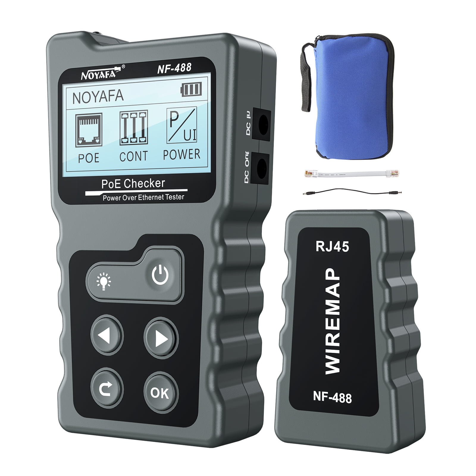 NOYAFA NF-488 PoE Cable Tester Switch Loop-Back POE Detector Network ...