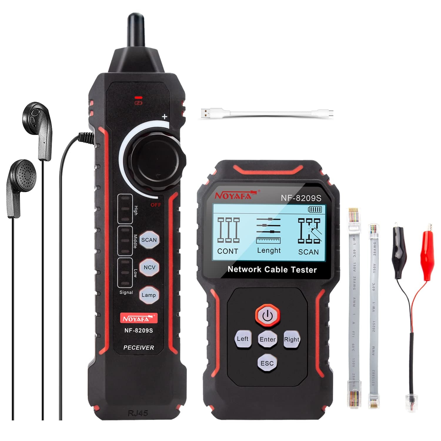 NOYAFA NF-8209S Advanced Network Cable Tester, PoE & NCV Detection ...