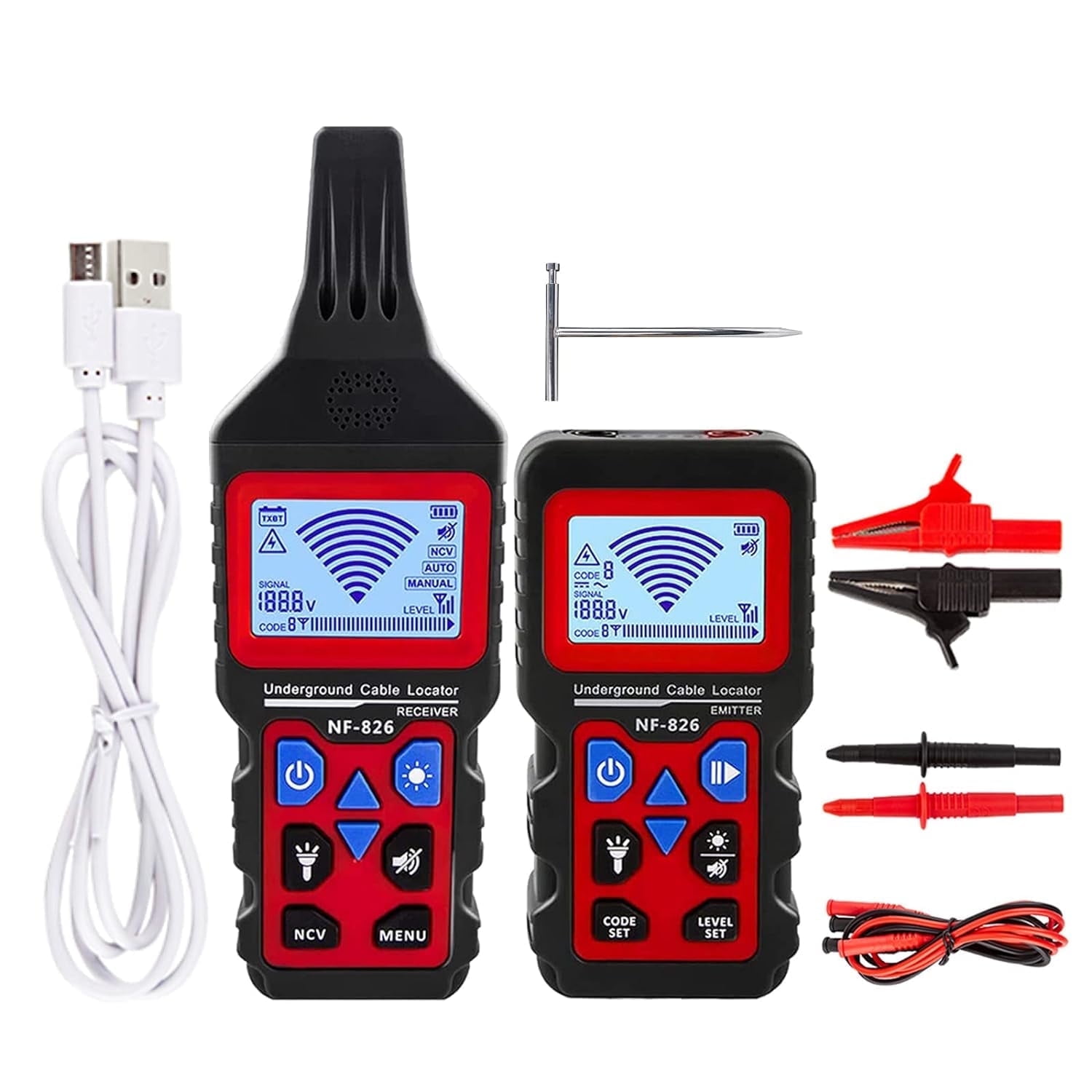 NOYAFA NF-826 Underground & In-Wall Cable Locator, Electric Wire Finder ...
