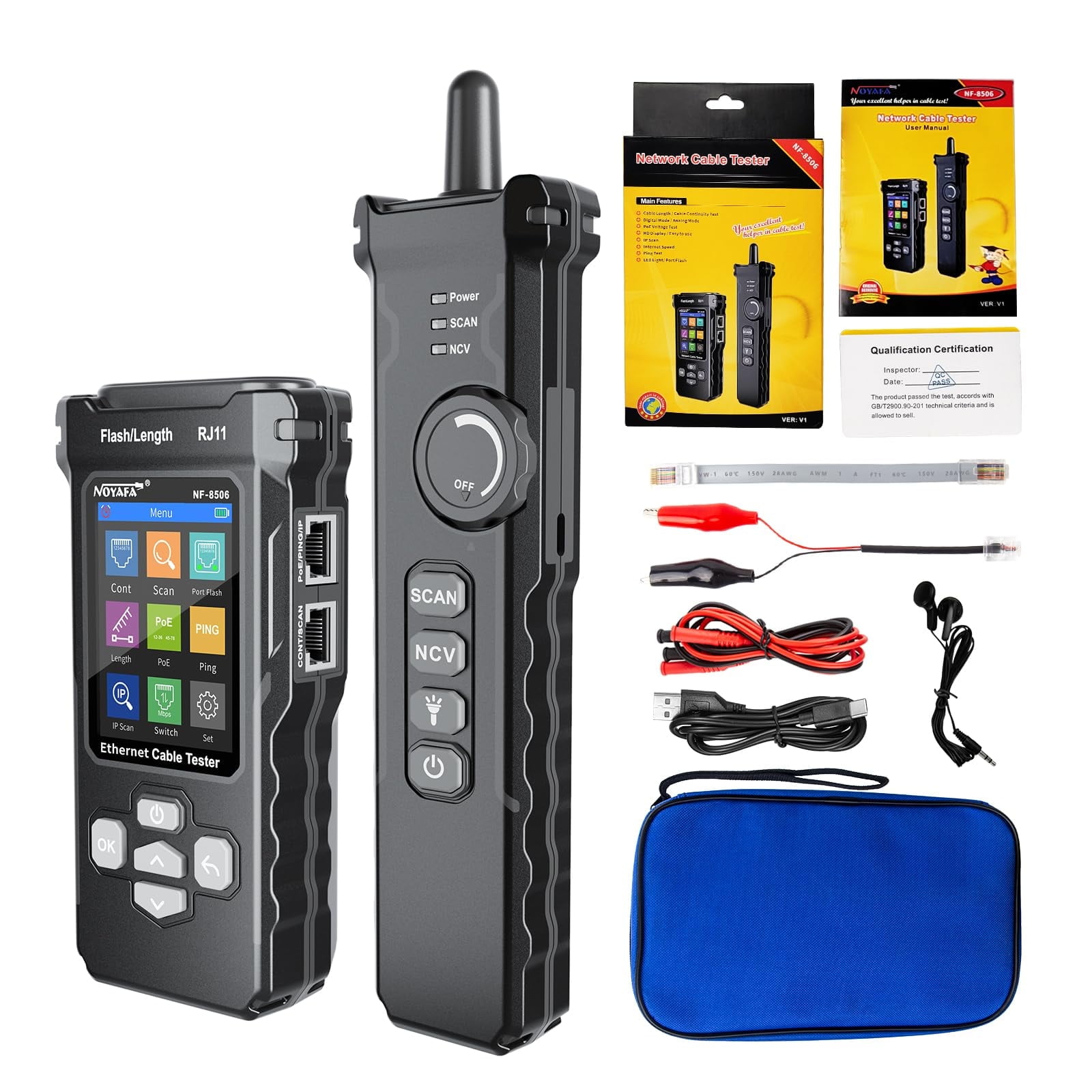 Network Cable Tester with IP Scanner, TDR CAT5 CAT6 Ethernet Cable ...