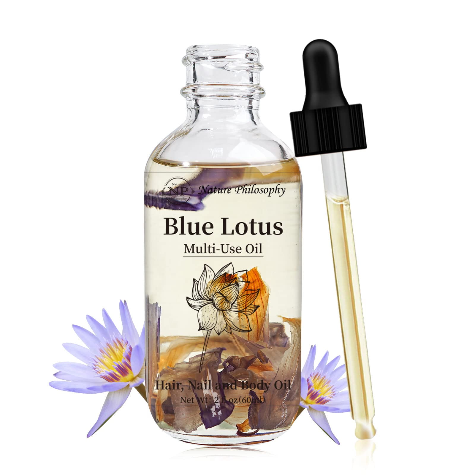 NP NATURES PHILOSOPHY Blue XEF1 Lotus Multi-Use Oil for Face, Body and ...