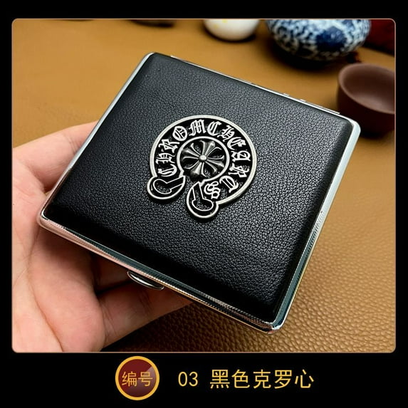 NP18 cowhide cigarette case thick cigarette side-turned ultra-thin ...