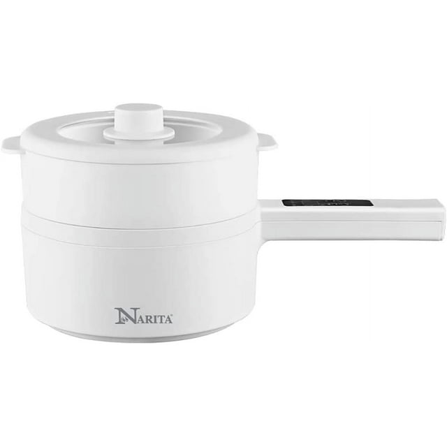 NPC-1801W Narita Electric Hot Pot with Steamer/ 1.8L, Non-stick Ceramic ...