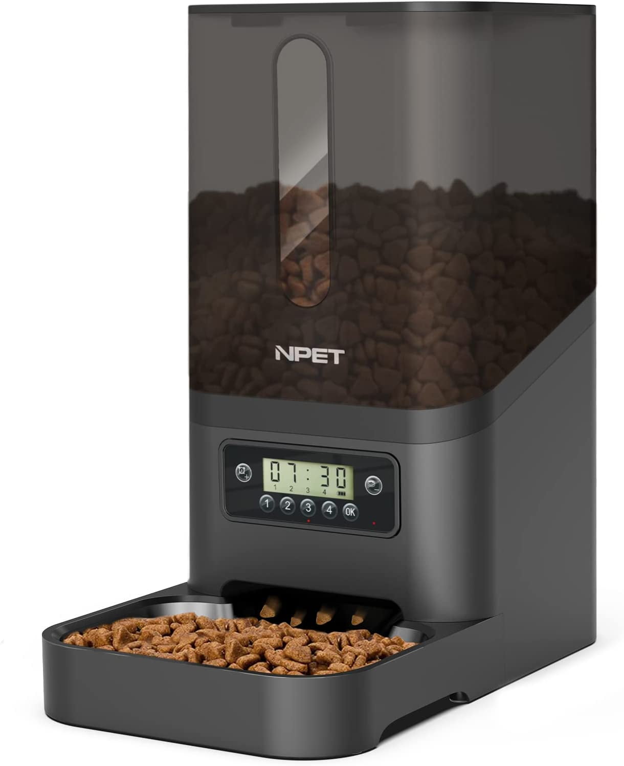 NPET Automatic Pet Feeder, 6L Dog and Cat Food Dispenser for Small ...