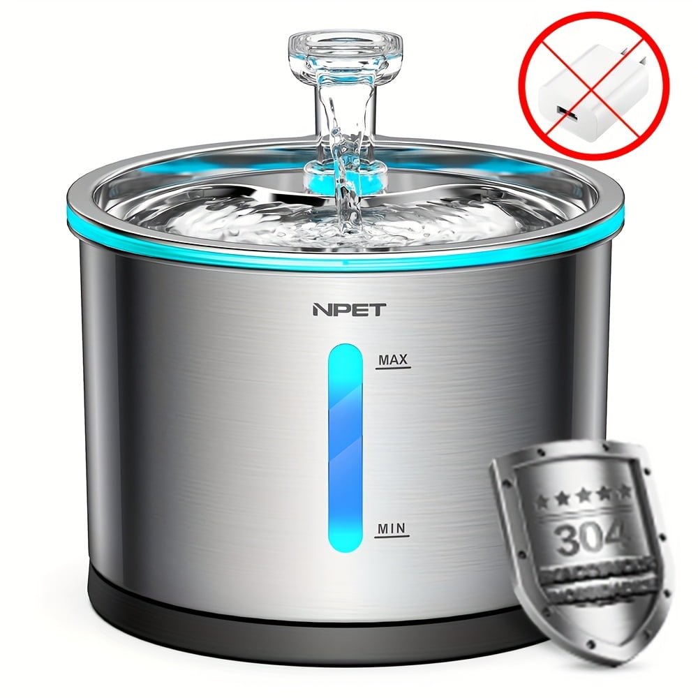 NPET WF210 Cat Water Fountain Stainless Steel, 50oz/1.5L Dishwasher ...