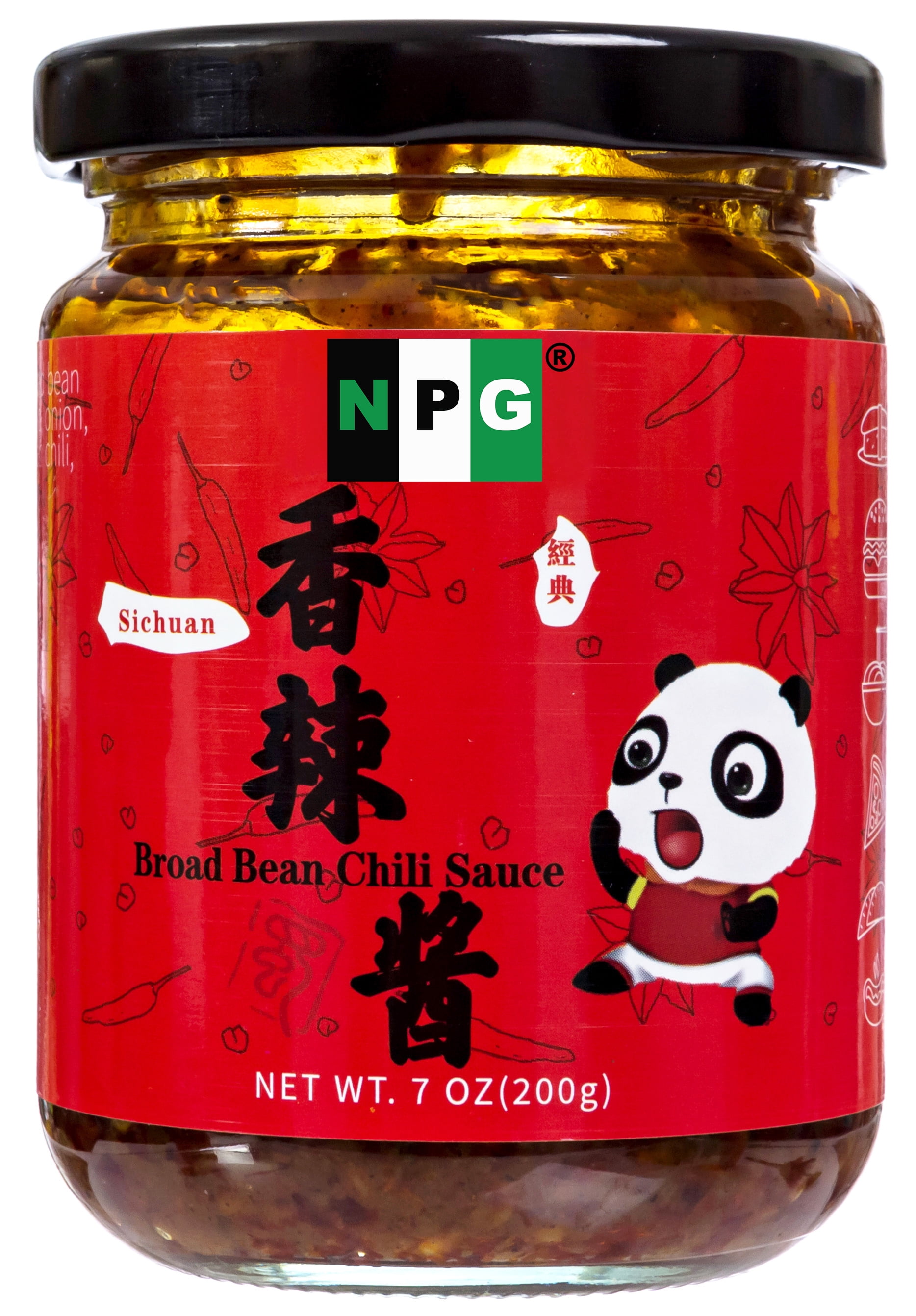 NPG Authentic Sichuan Broad Bean Chili Sauce 7 Ounces (200g), Spicy Tingly Hot Chili Noodle ...