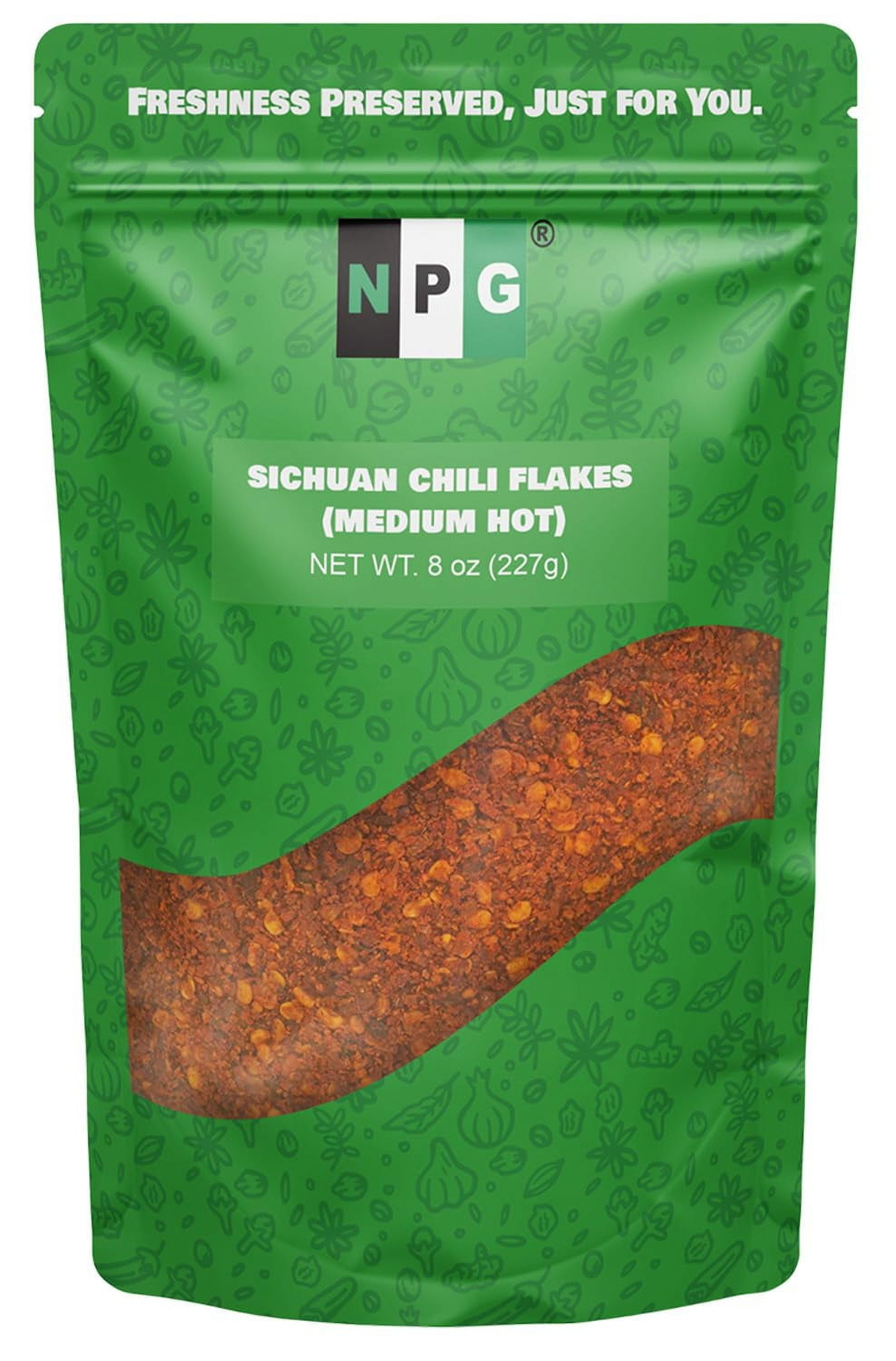 NPG Authentic Sichuan Chili BCF26 Flakes 8 Ounces, Medium Hot, Szechuan ...