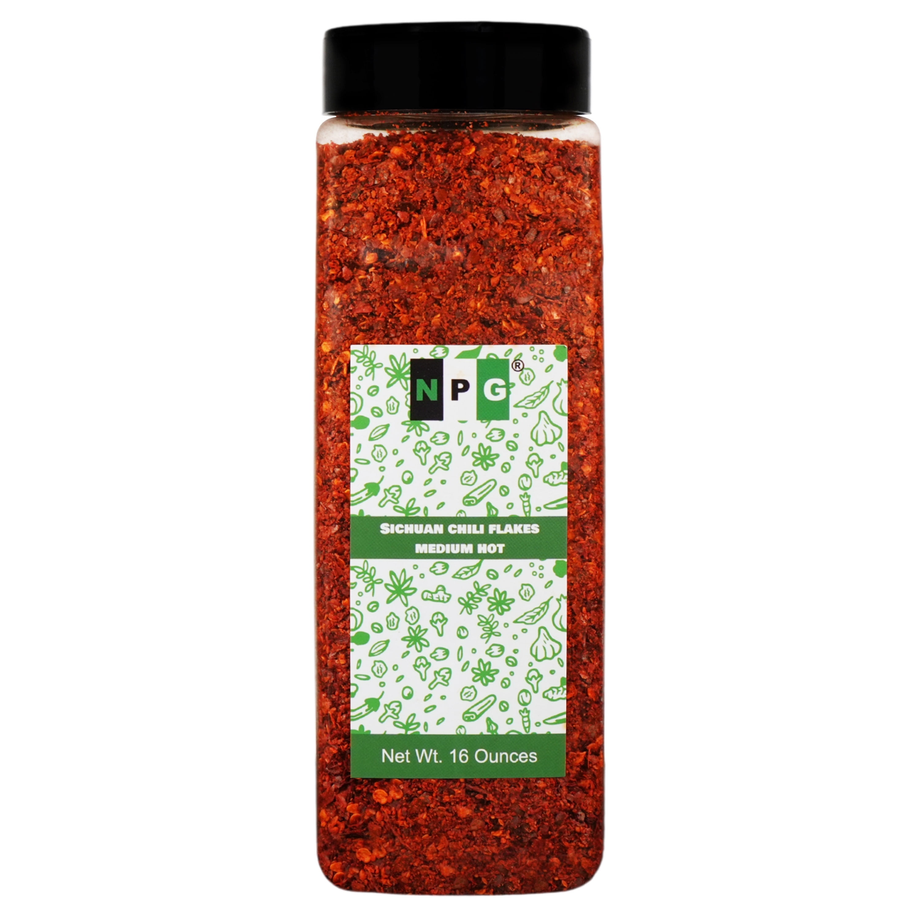 NPG Authentic Sichuan Chili Flakes 1LB 16 Ounces, Medium Hot, Red Chili ...