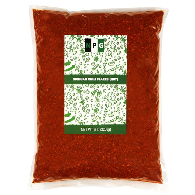 NPG Authentic Sichuan Chili Flakes 5 LB Bulk, Extra Hot, Szechuan Crushed Red Pepper Flakes Bulk ...