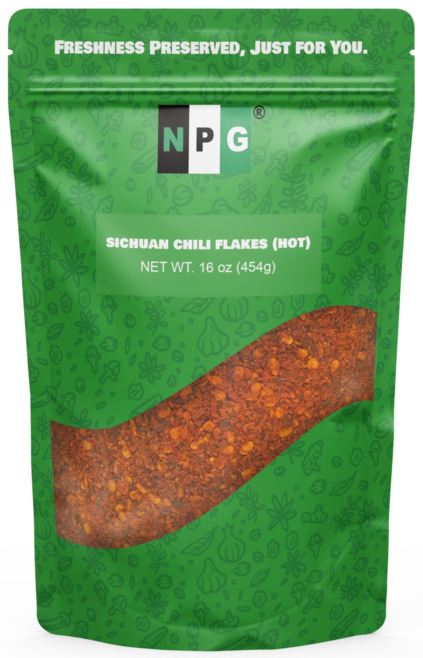 NPG Authentic Sichuan Chili Flakes MDA05 16 Oz, Extra Hot, Szechuan Crushed Red Pepper Flakes ...