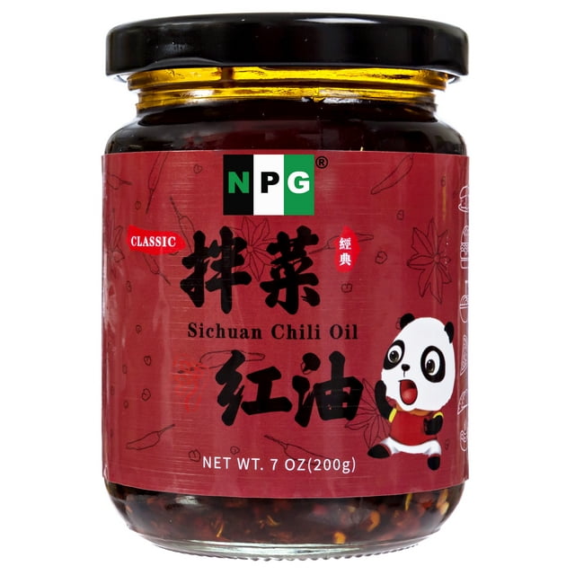 NPG Authentic Sichuan Chili Oil 7 Ounces (200g), Crunchy Fried Hot Chili Peppers Oil Sauce ...