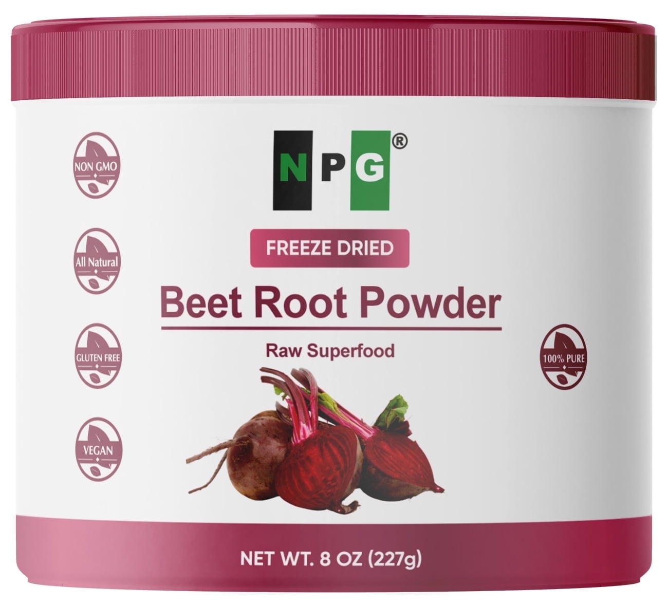 NPG Beet Root Juice Powder 8 oz, 100% Pure Raw Red Beetroot Superfood ...