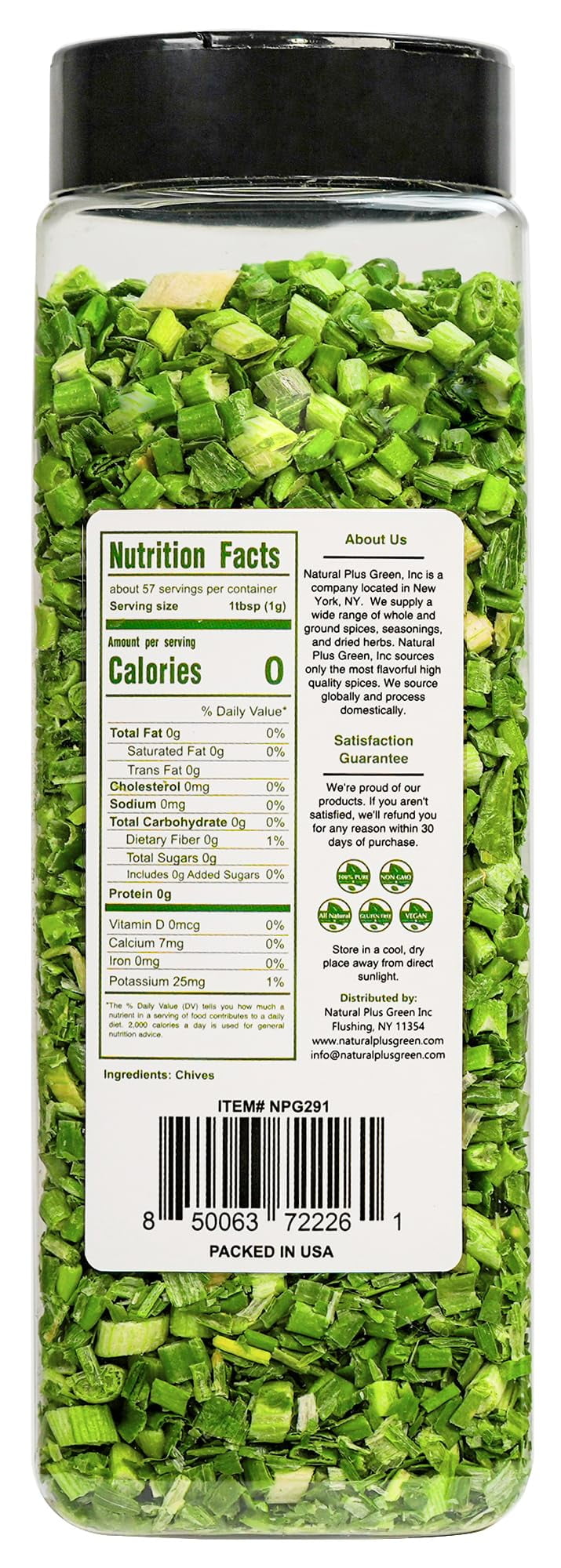 NPG Freeze-Dried Chives SCH4 2 Oz, Dehydrated Chopped Chives, Mild ...