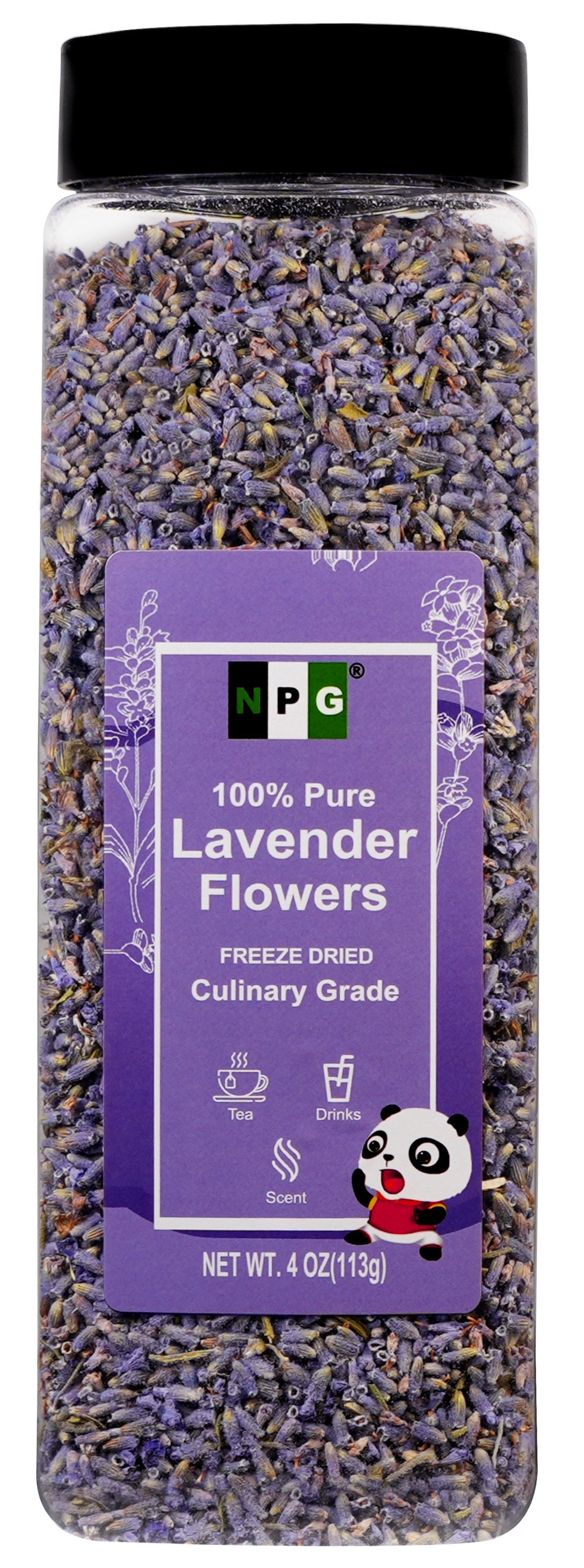NPG Freeze Dried Lavender Flowers 4 Ounces Culinary Edible Whole Dried ...