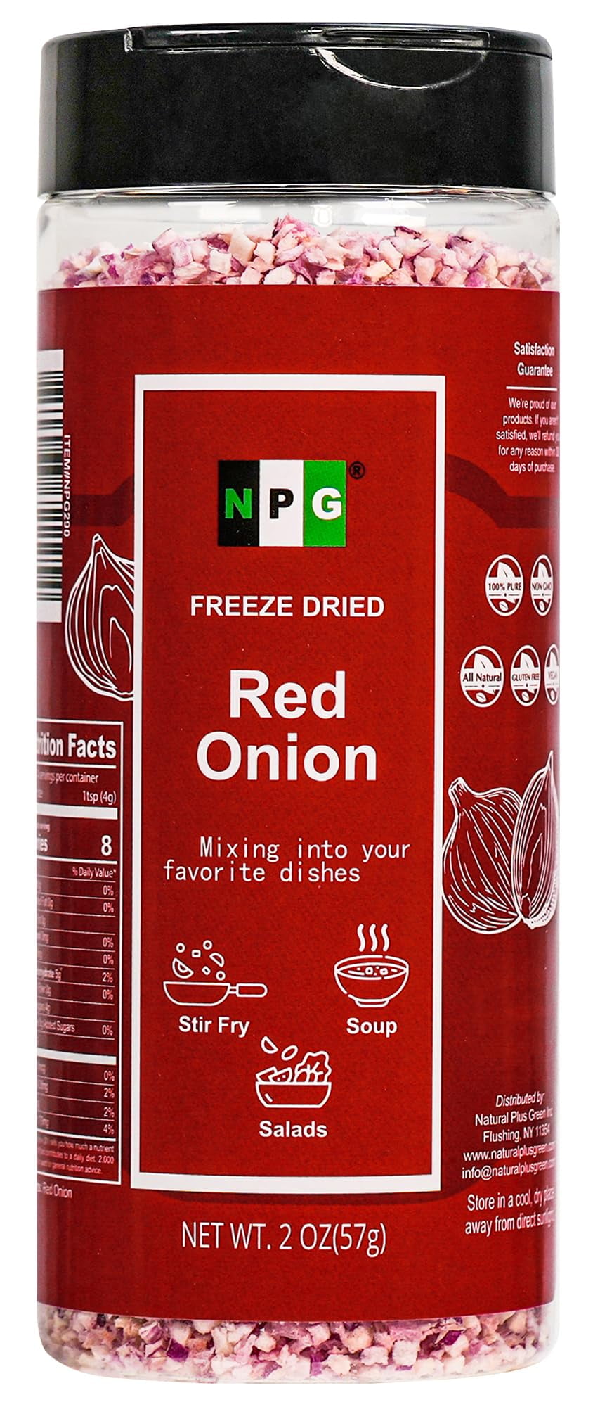 NPG Freeze-Dried Red Onion AKF18 2 Oz, Chopped & Diced Dehydrated Onion ...