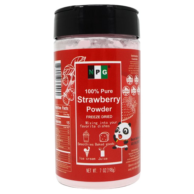 NPG Freeze Dried Strawberry Juice Powder 7 Ounces, Dehydrated Fresh ...
