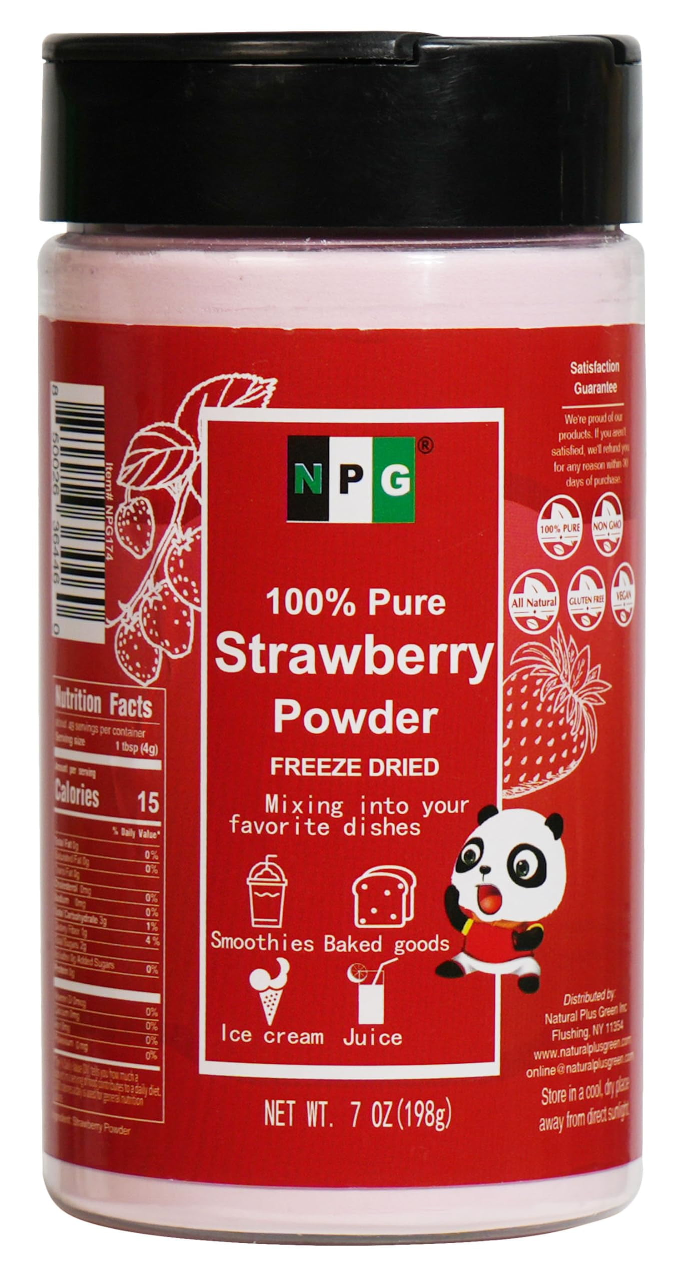 NPG Freeze Dried Strawberry Powder 7 BSL1 Ounces, Dehydrated Fruit ...