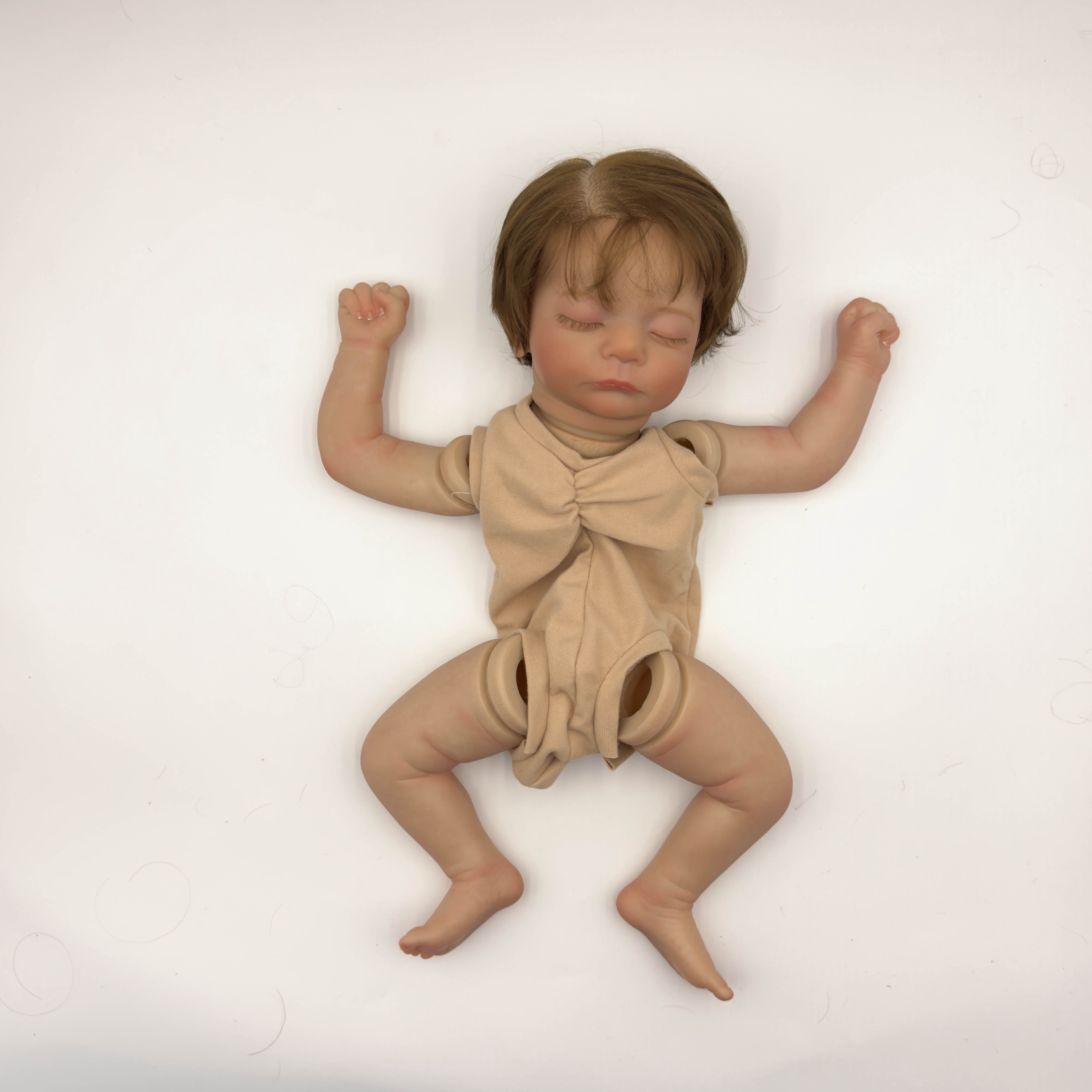 NPK 19inch Reborn Doll kit Kai painted Doll kit Unfinished Doll parts with Hand Rooted Hair ...
