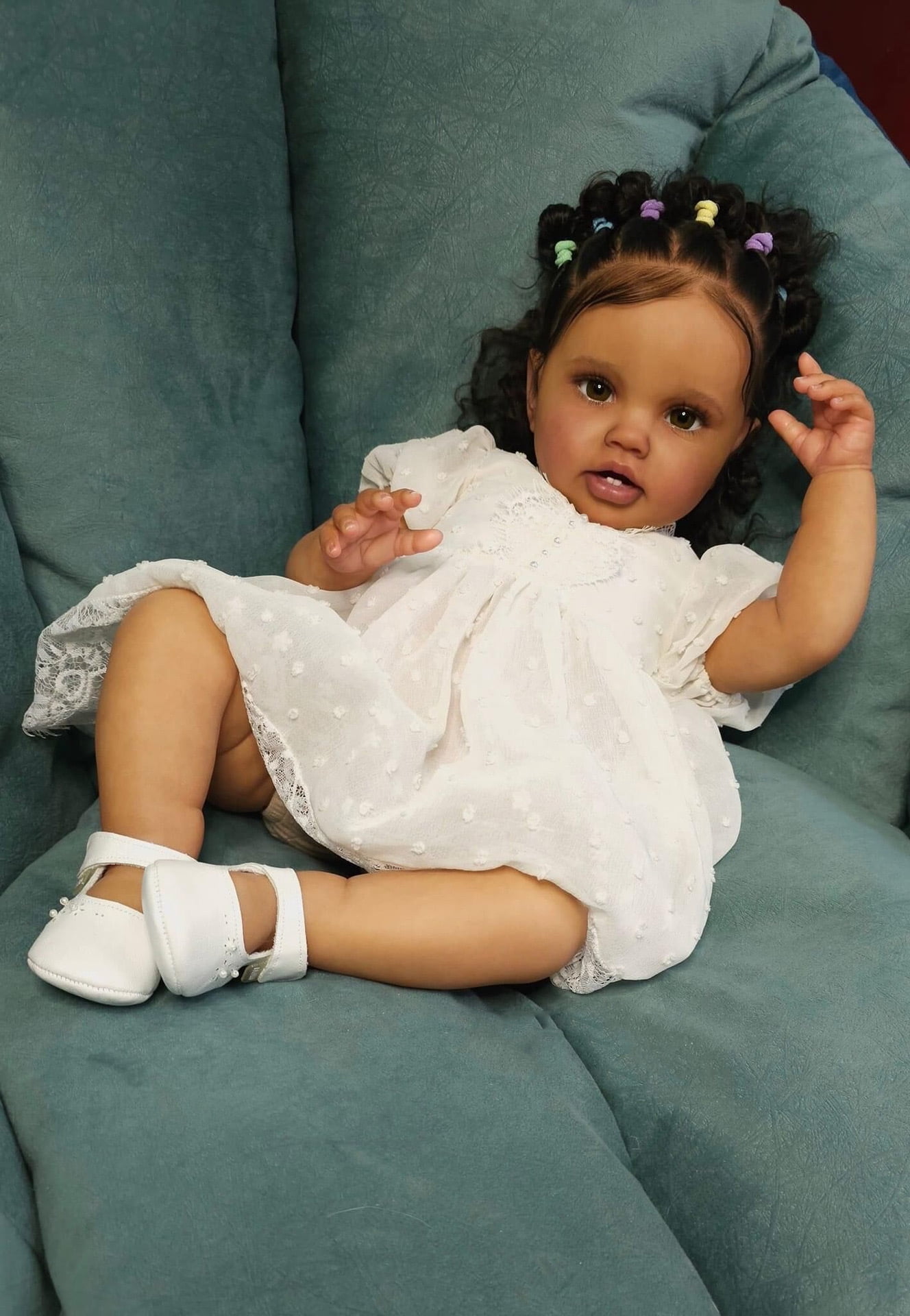 NPK 24Inch Dark Brown Skin Lottie Reborn Baby Toddler Newborn Doll ...