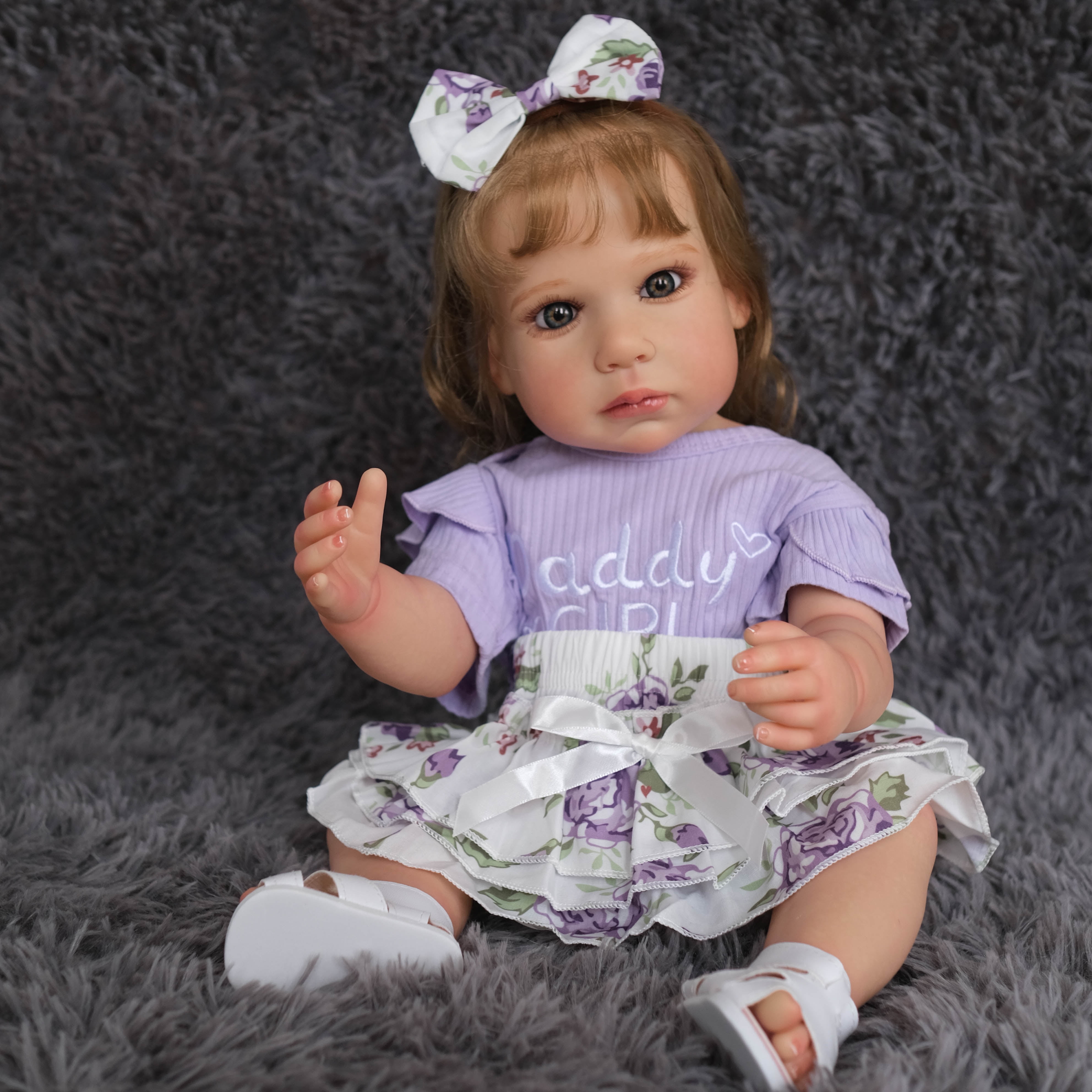 NPK 55CM Full Body Silicone Bath Toy Reborn Girl Doll Lilly Hand ...