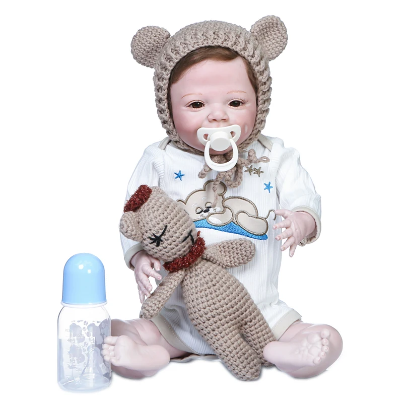 NPK 55CM full body soft silicone or soft cloth body baby reborn April ...