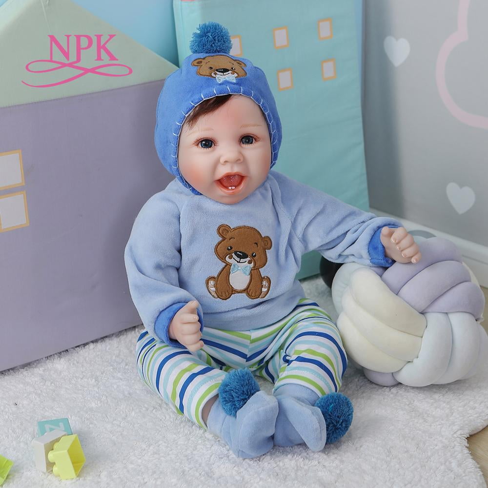 NPK 55CM lifelike handmade doll soft body bebe doll reborn baby A boy ...