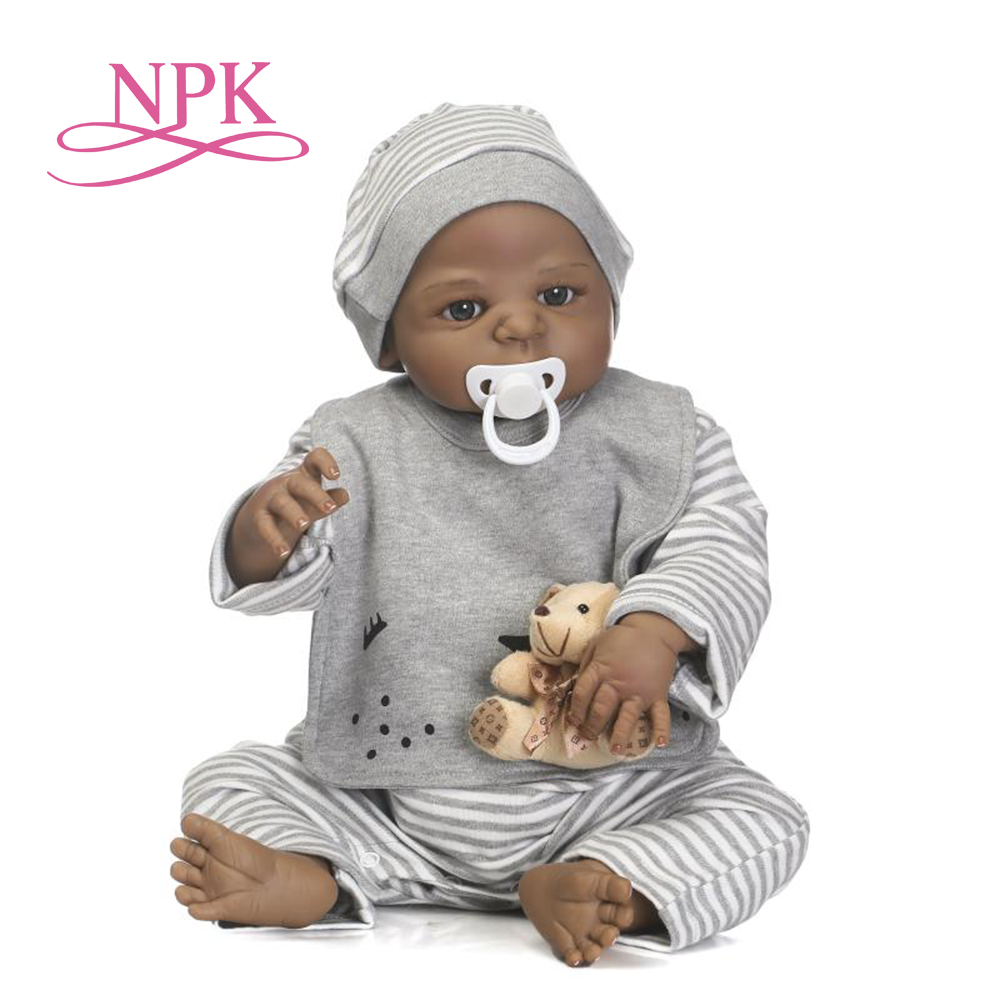 NPK 57cm new arrival black skin simulation newborn baby with painted ...