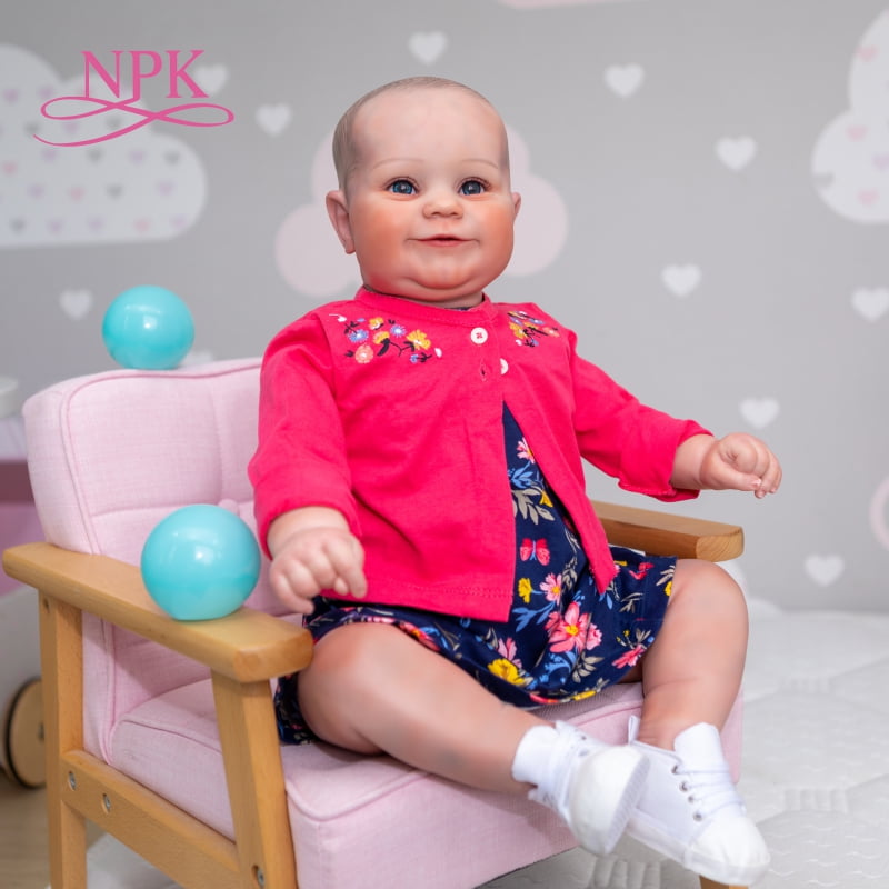 NPK 60CM Huge Original Size Bebe Doll Reborn Baby Toddler Girl Maddie ...