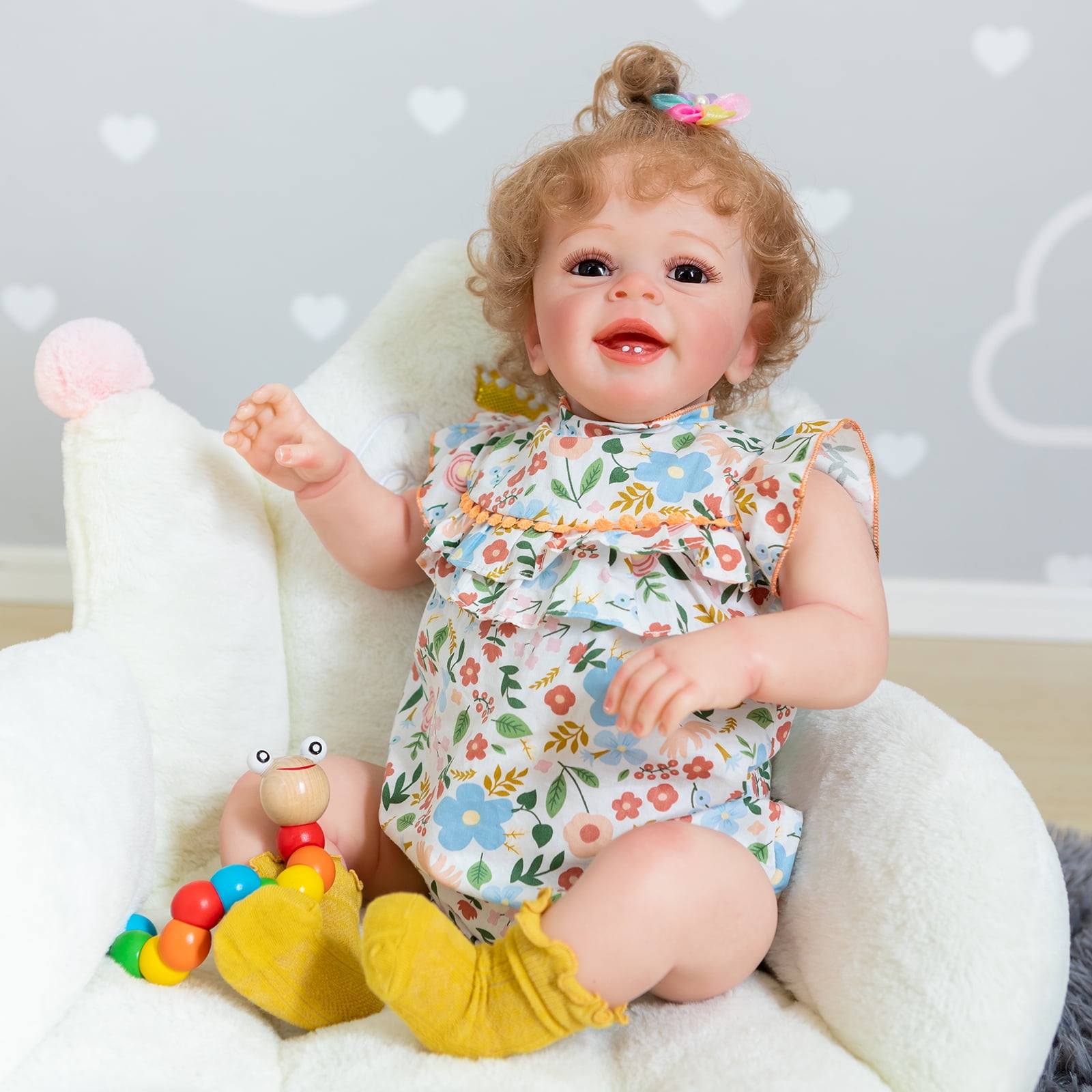 NPK 60CM Huge Real Baby Size Reborn Princess Girl Doll Yannik Lifelike ...