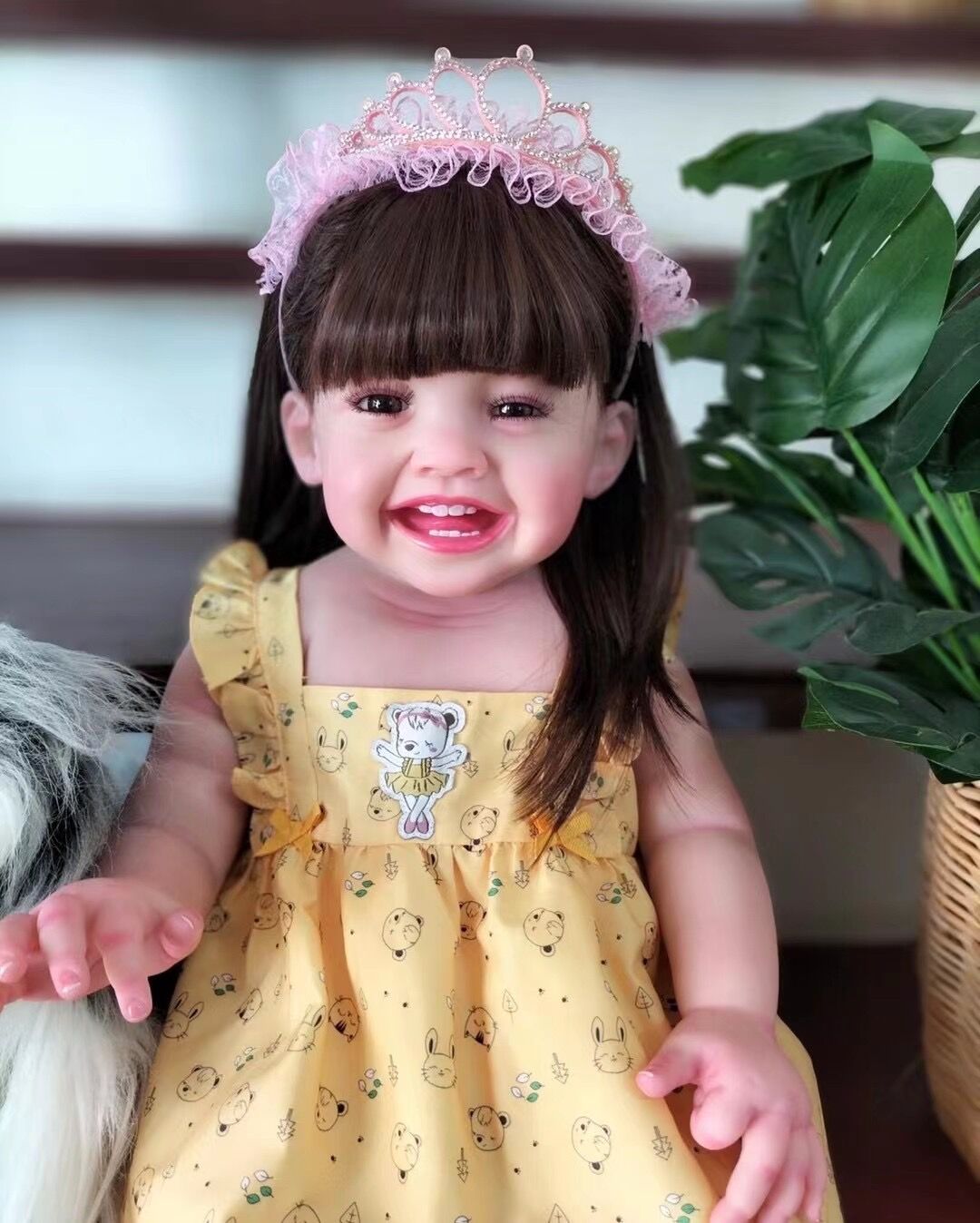 NPK 68CM Huge Baby Reborn Toddler Girl Doll Mila Princess Smile Baby ...