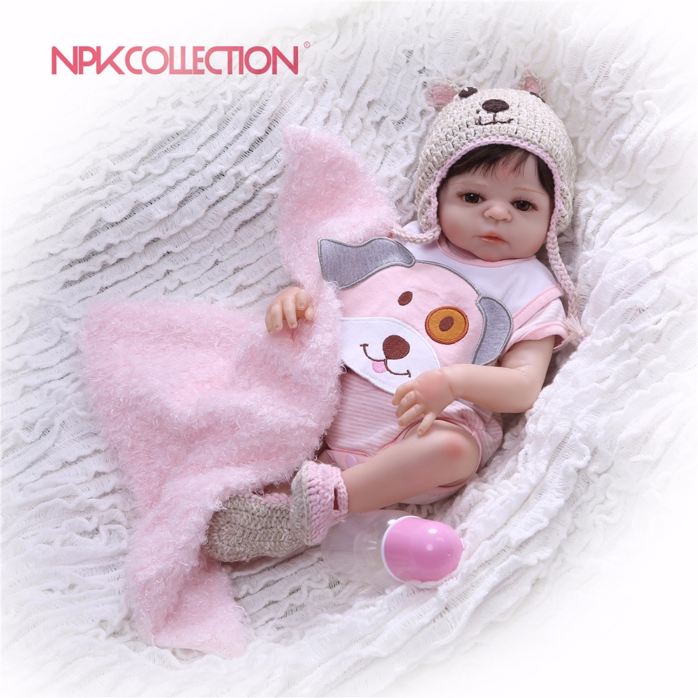 NPK Boneca Reborn pink dog Full silicone Vinyl bdoy Reborn Baby Doll ...