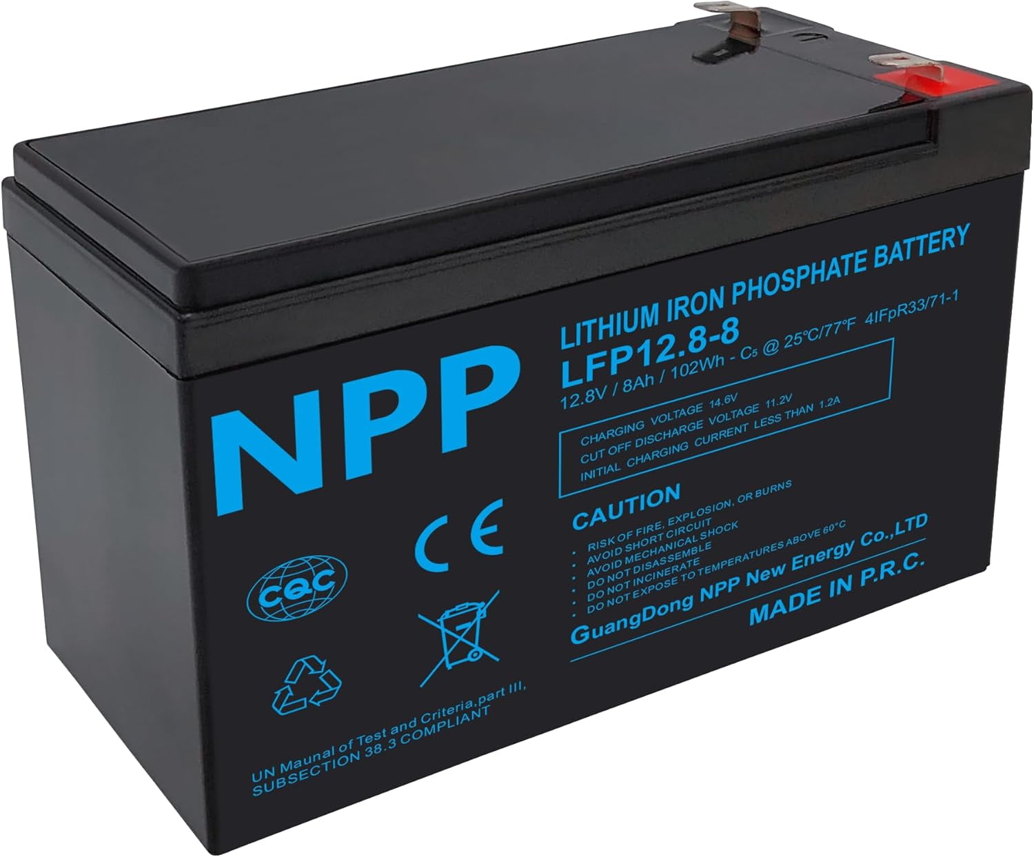 NPP 12.8V 8Ah LiFePO4 Lithium Iron Phosphate Battery - Walmart.com