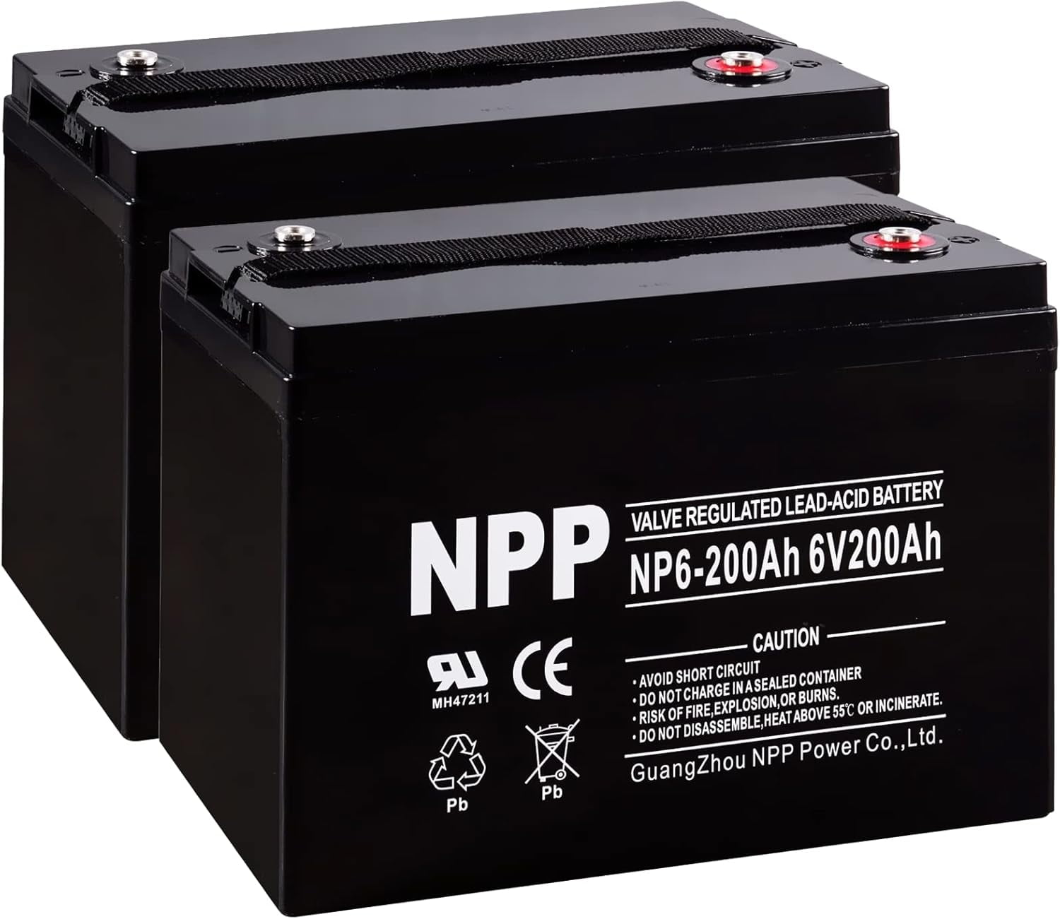 NPP 6V 200Ah (T16A, 2Pcs) Golf Cart Battery, SLA AGM Battery, Replace ...