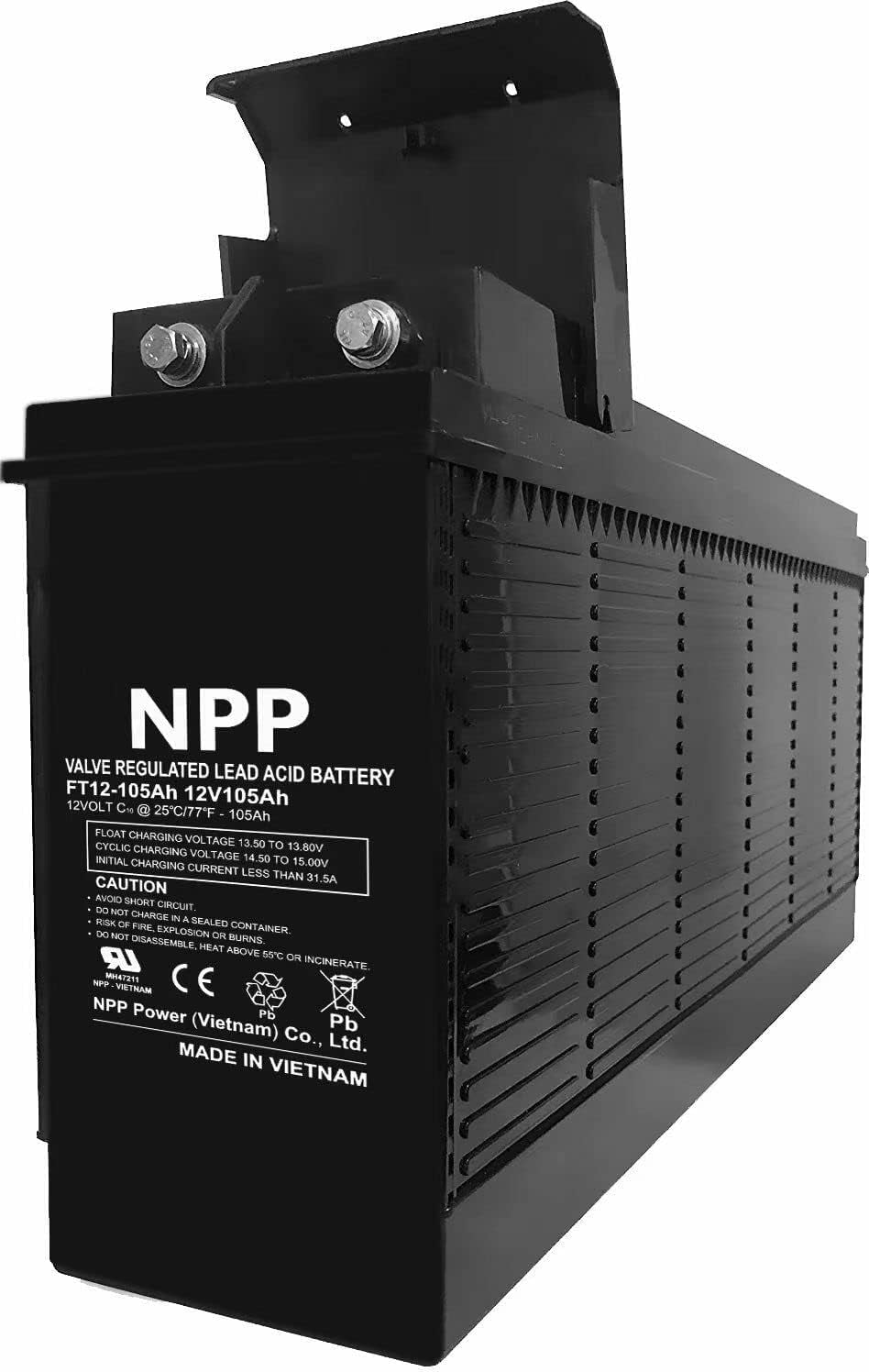 NPP Front Terminal 12V 105Ah T14 AGM Deep Cycle SLA Rechargeable Battery, Single Piece - Walmart.com