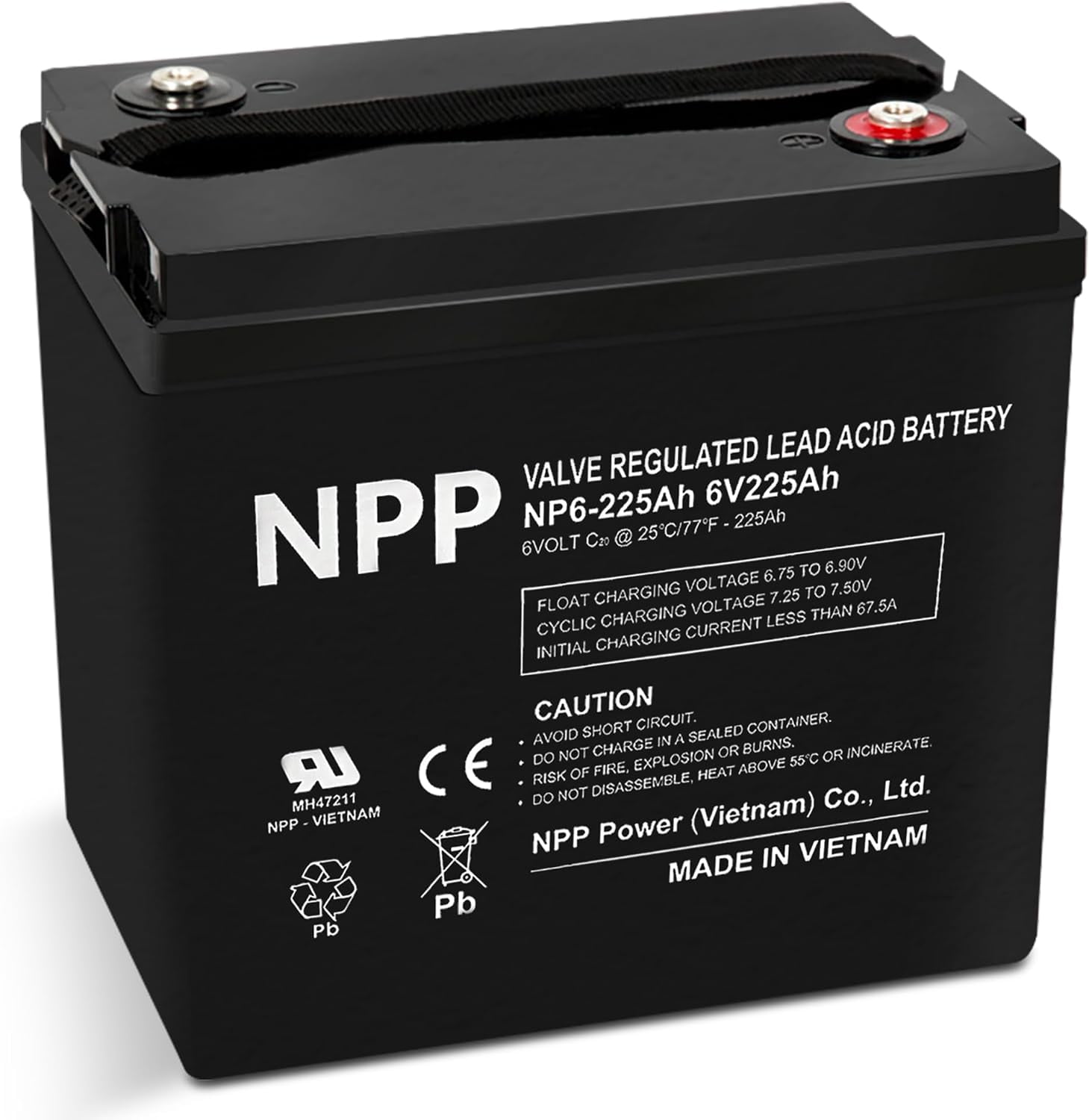NPP NP6-225Ah (1 Pc) 6V 225Ah AGM Deep Cycle Rechargeable Battery - Walmart.com
