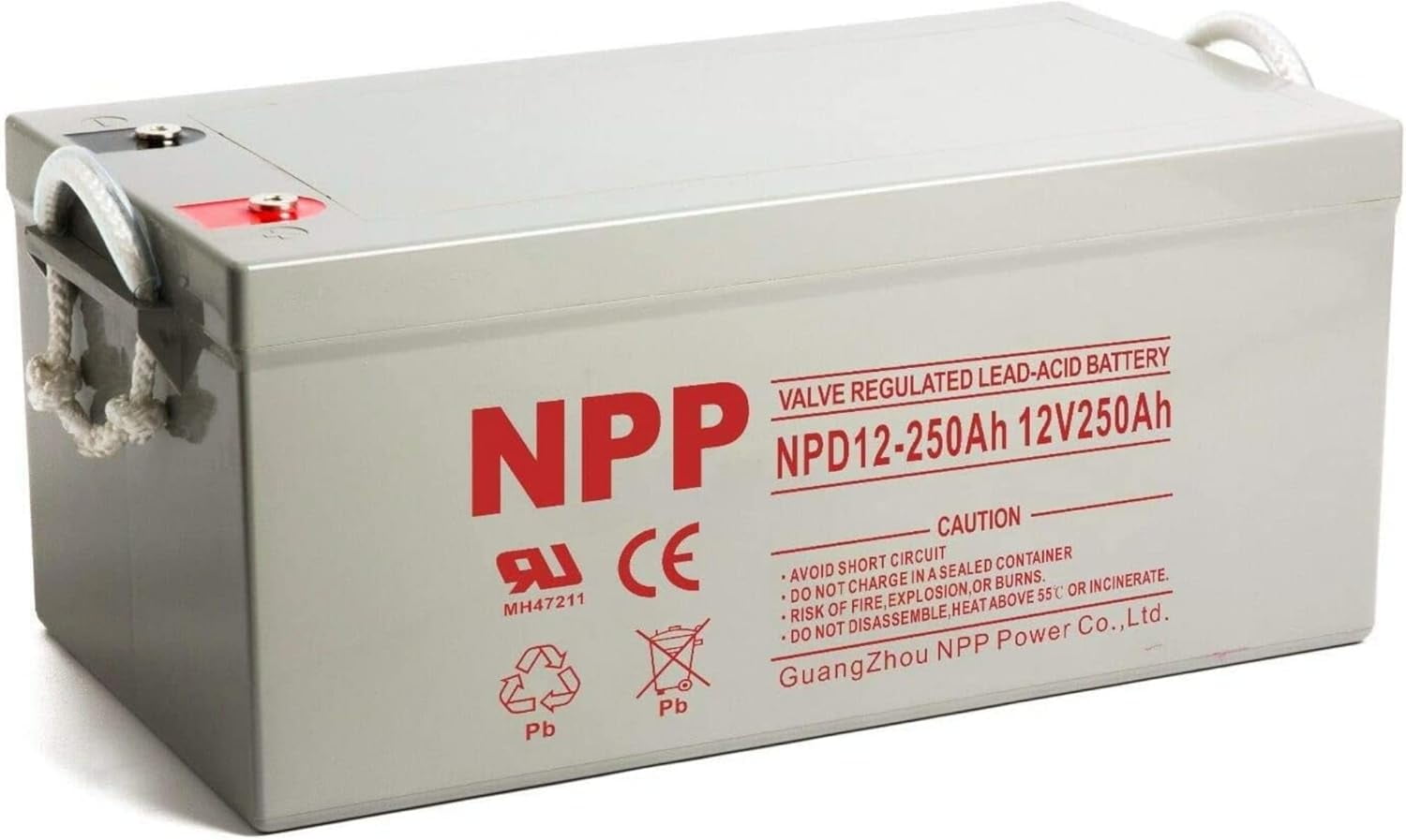 NPP NPD12-250Ah 12V 250Ah AGM Deep Cycle Sealed Lead Acid Rechargeable Battery for UPS,RV, Off ...