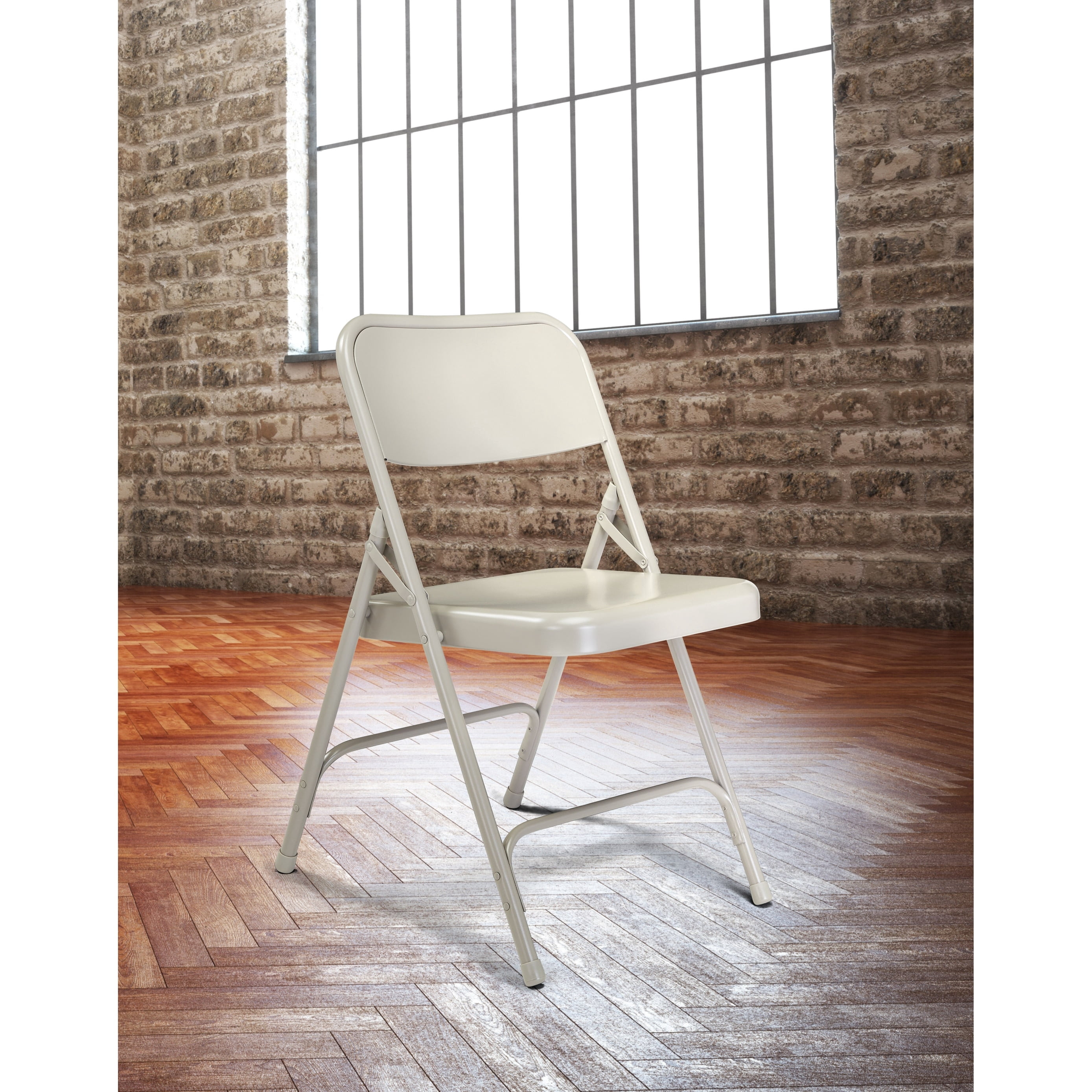 NPS 200 Series Premium All-Steel Double Hinge Folding Chair, Grey (Pack ...