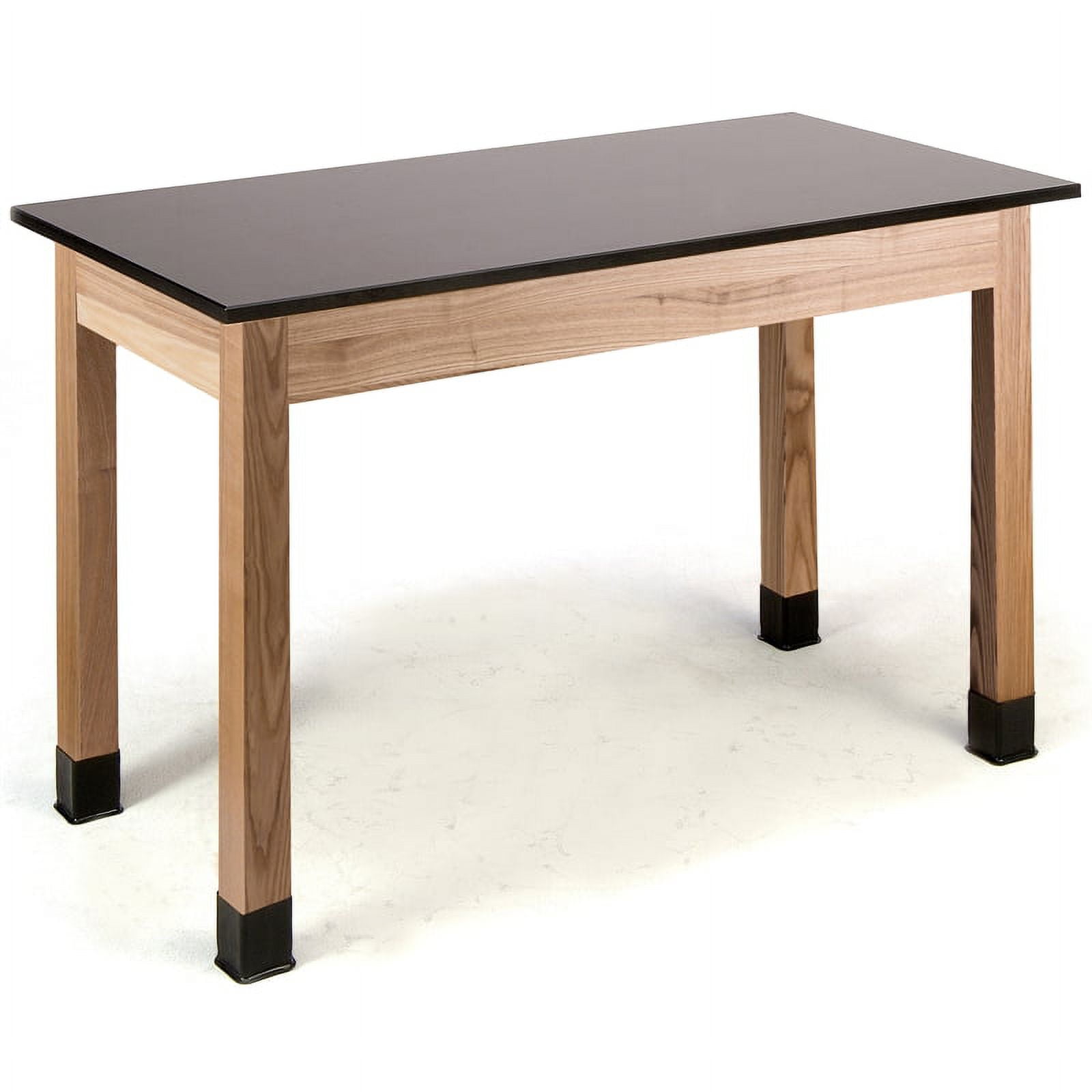 NPS 24x60" Modern Ash Wood Science Lab Table with Phenolic Top in Black ...