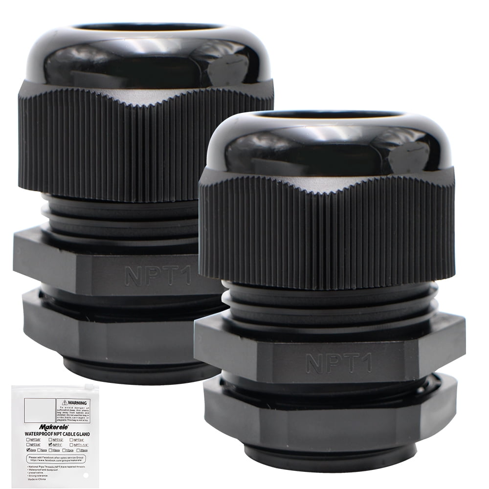 NPT 1''（2PCS）:MAKERELE NPT 1'' Cable Gland Connector Cord Grip Plastic ...