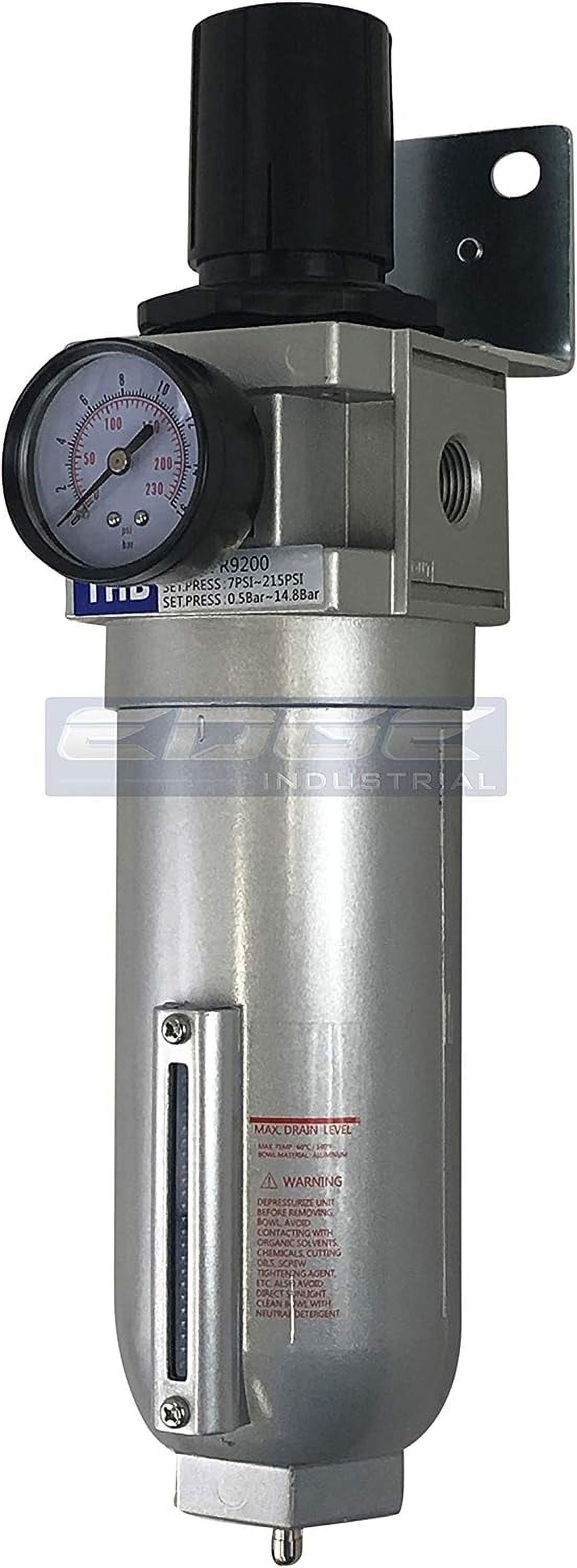 NPT HIGH FLOW AIR PRESSURE REGULATOR & PARTICULATE FILTER WATER TRAP ...