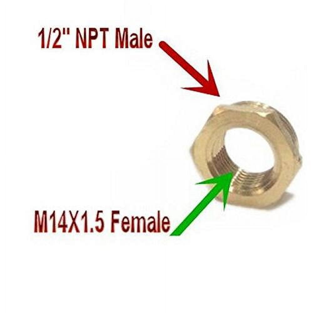 NPT Male X M14X1.5 M14 X 1.5 Female Pipe Fitting Connector Metric Adapter Oil Air Fuel Gas ...
