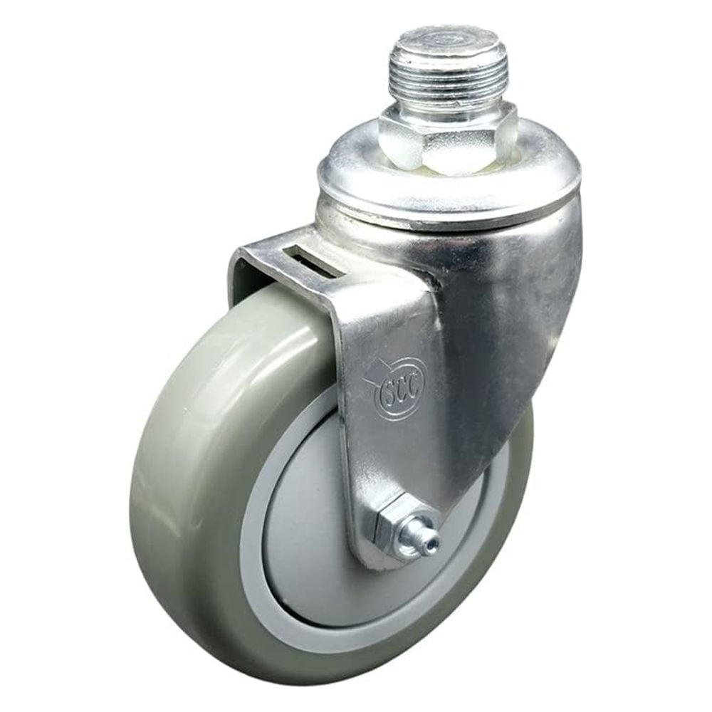 NPT Pipe Threaded Stem Swivel Caster W/4” X 1.25” Gray Non-Marking ...